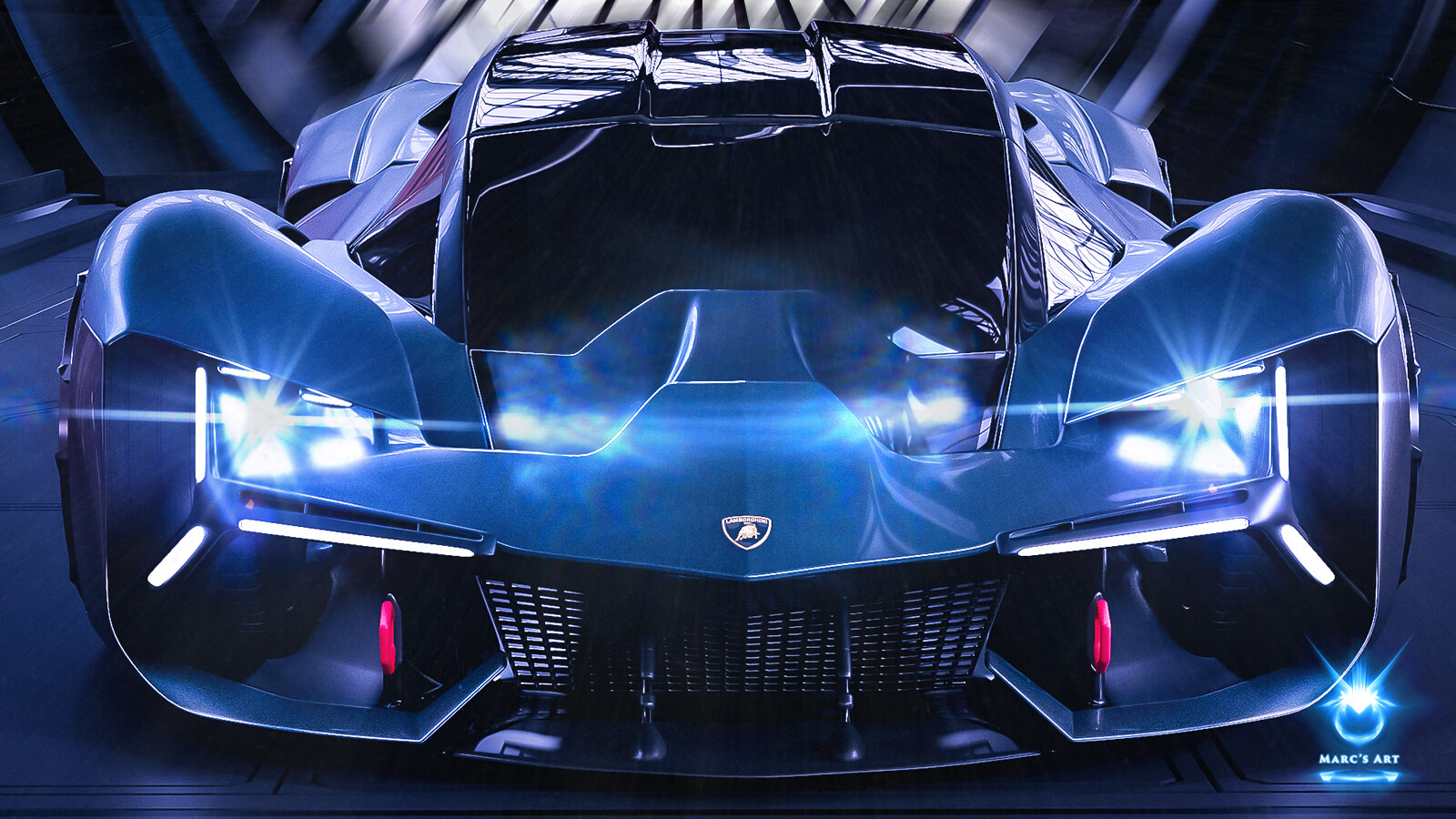 ArtStation - MA Lambo in a wind tunnel