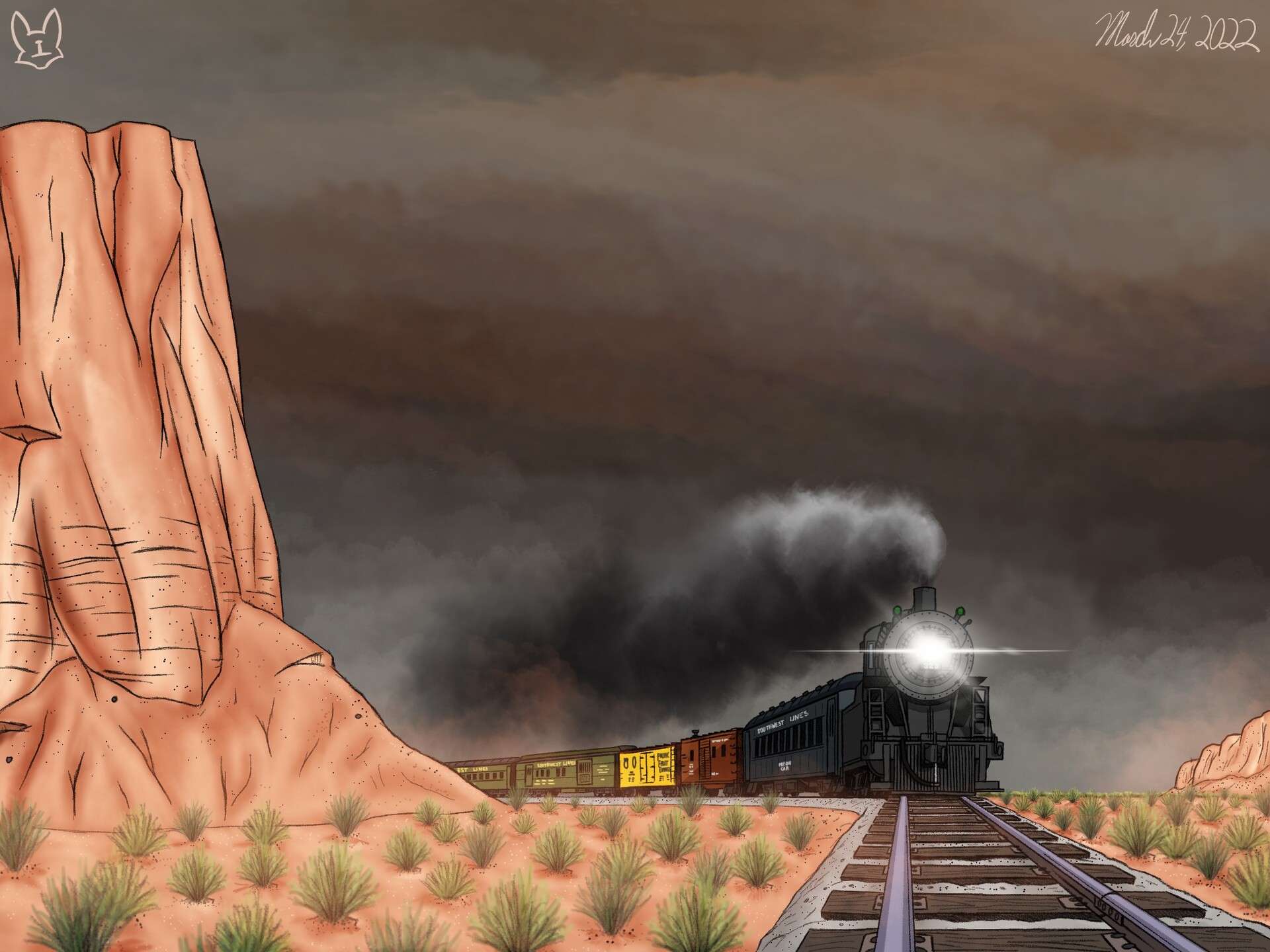 ArtStation - Train Ride Through the Wild West