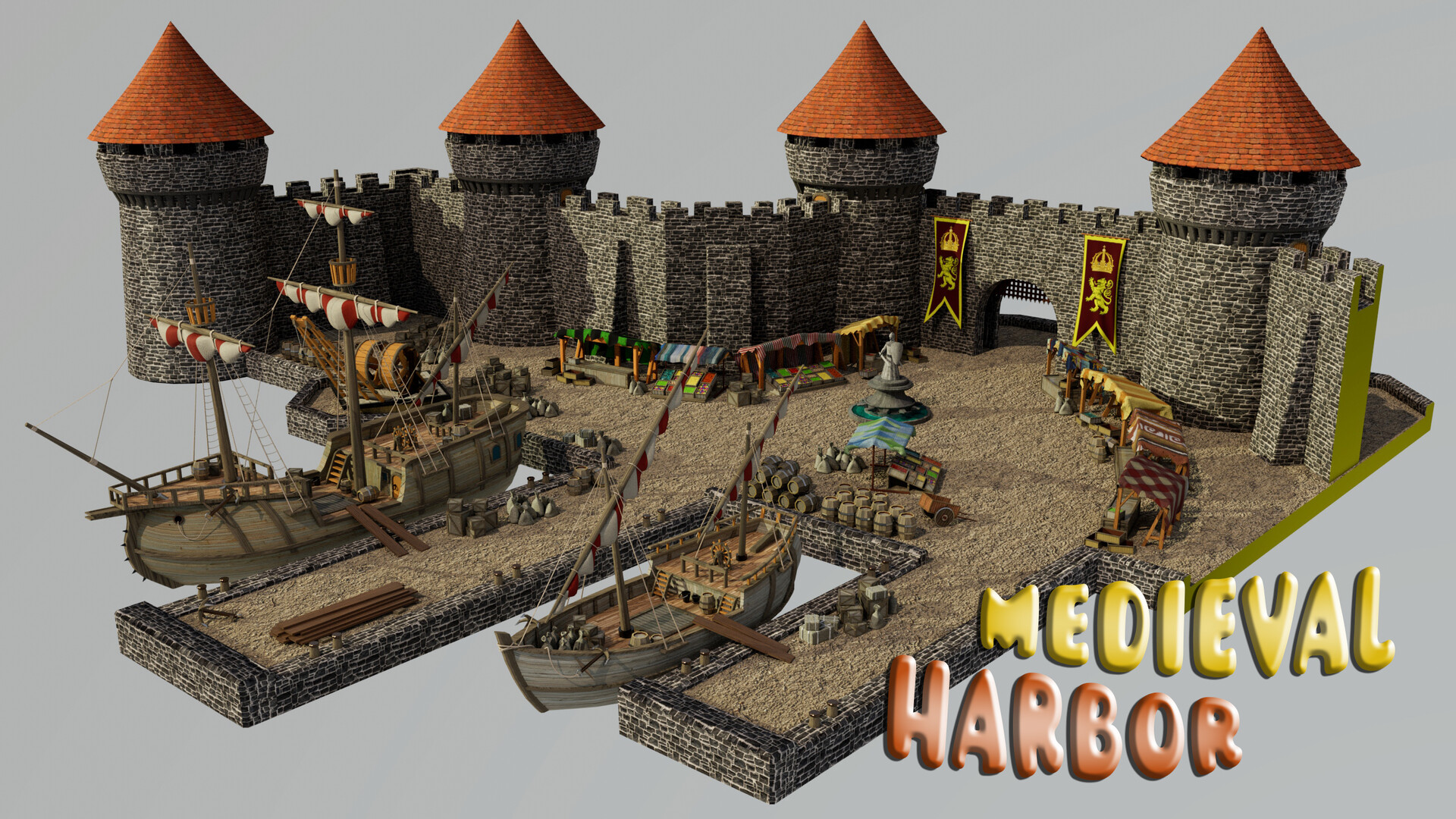 ArtStation - Cartoon harbor