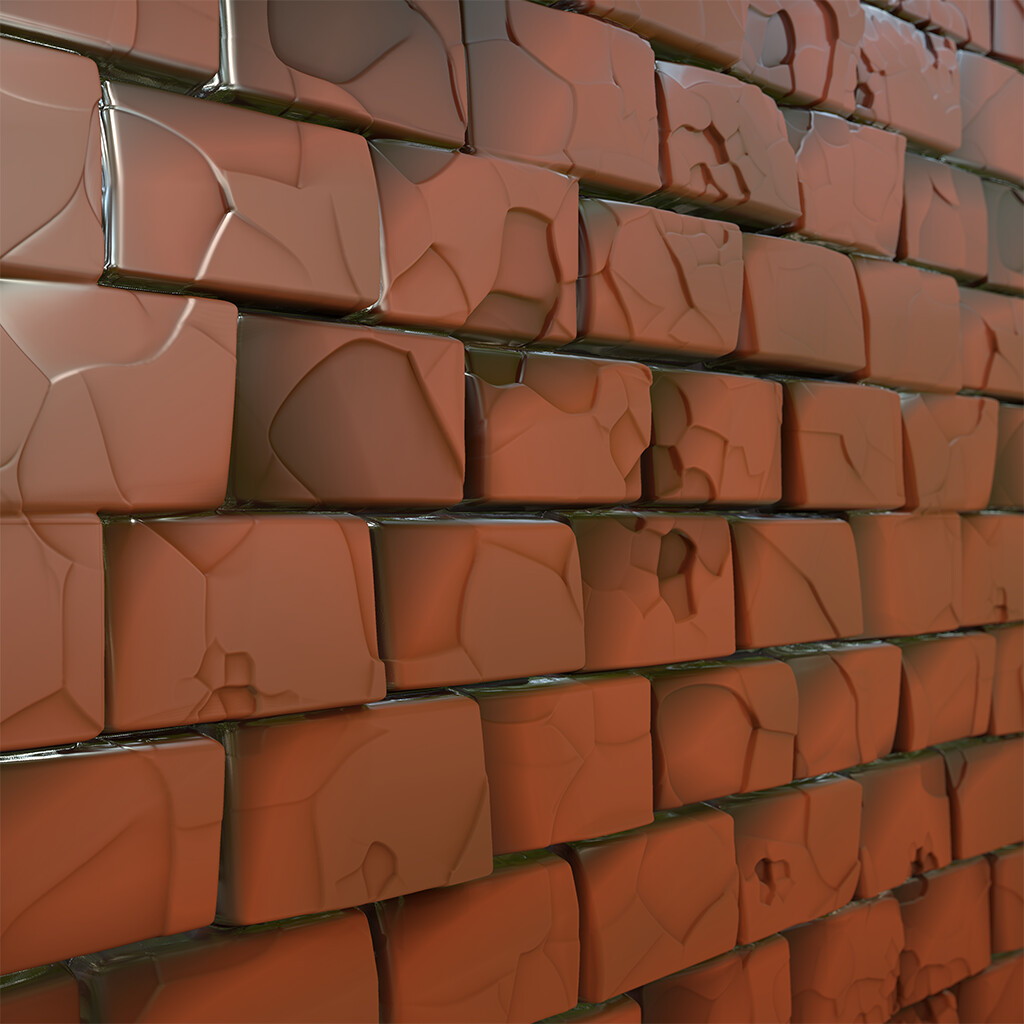 ArtStation - Stylized brick material