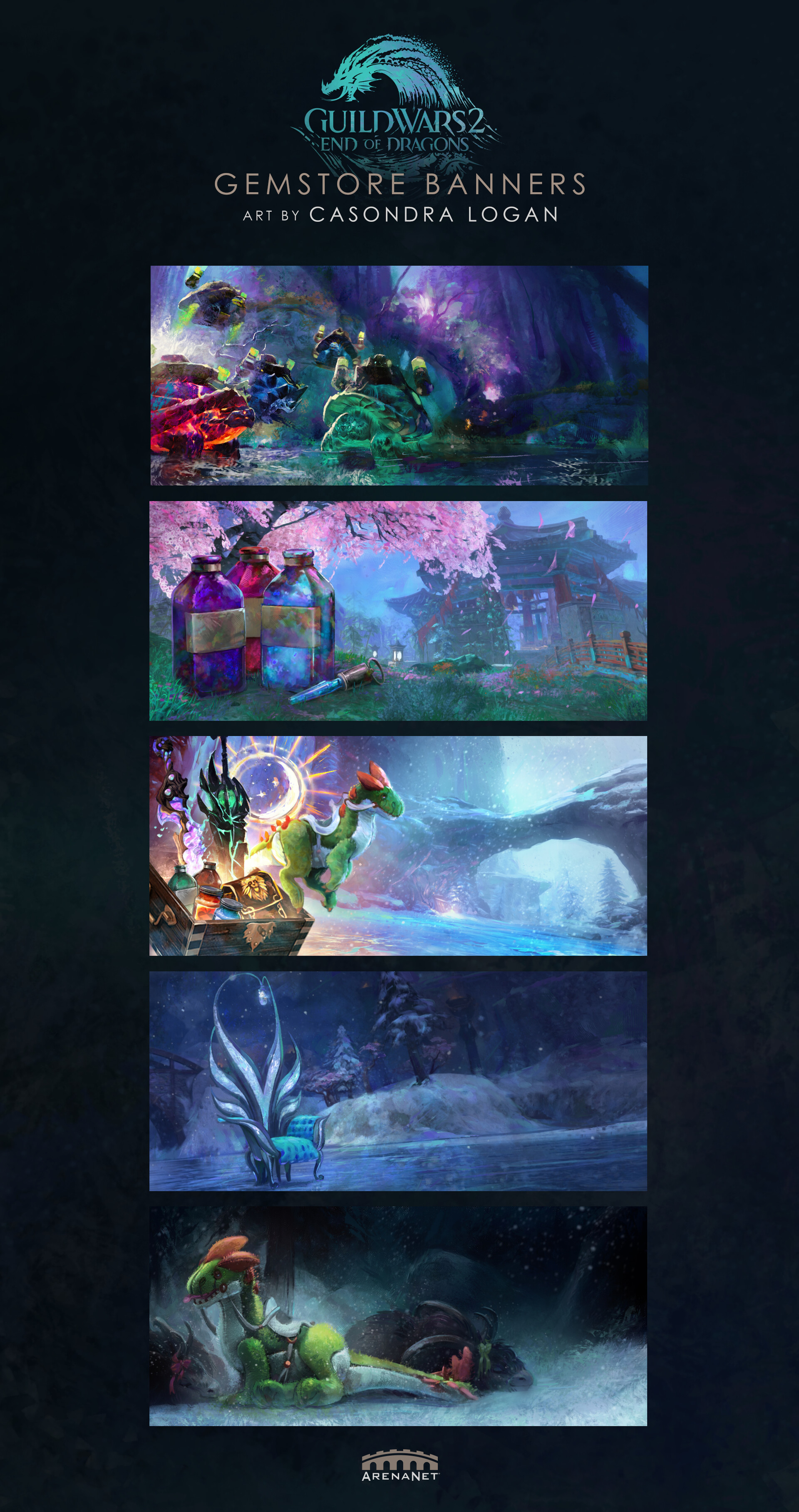 ArtStation - Guild Wars 2 End of Dragons - Gemstore Banners