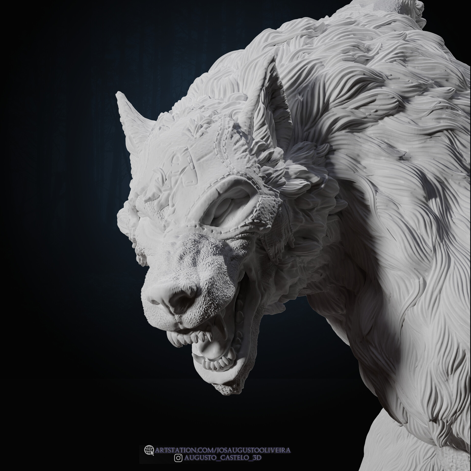 Augusto Castelo 3D - Capwolf- Werewolf Captain America Fanart