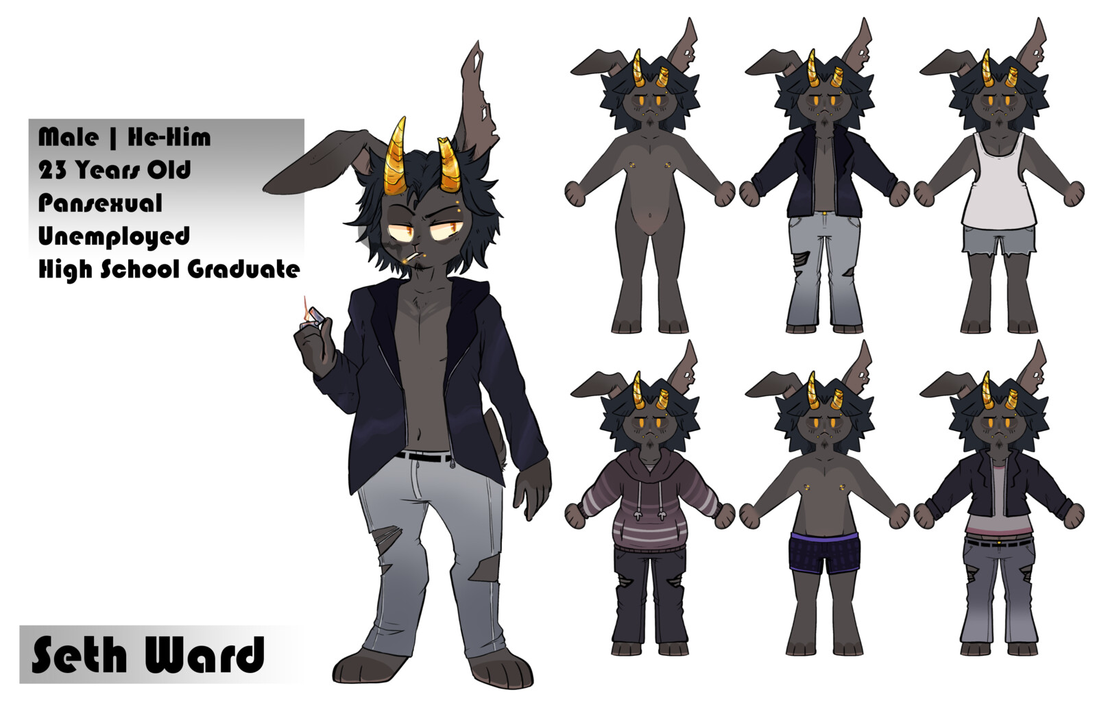 Abigail Isaac | Ash Isaac - Anthropomorphic Character Ref Sheets