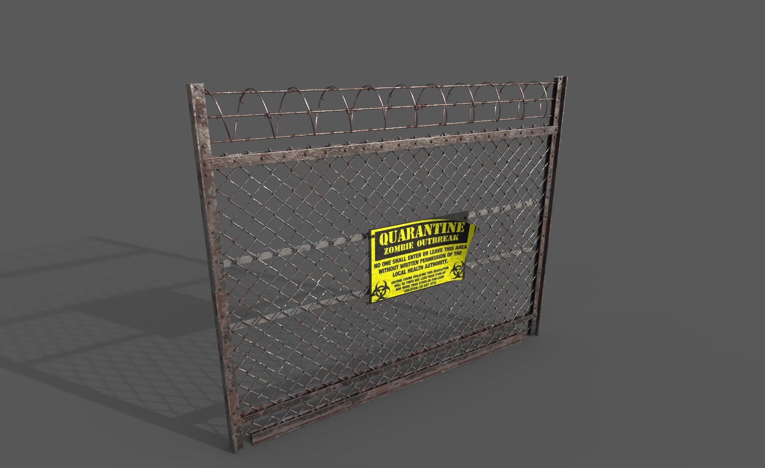 ArtStation - Barded Wire Mesh Fence