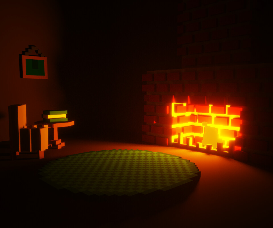 ArtStation - Room with a fireplace