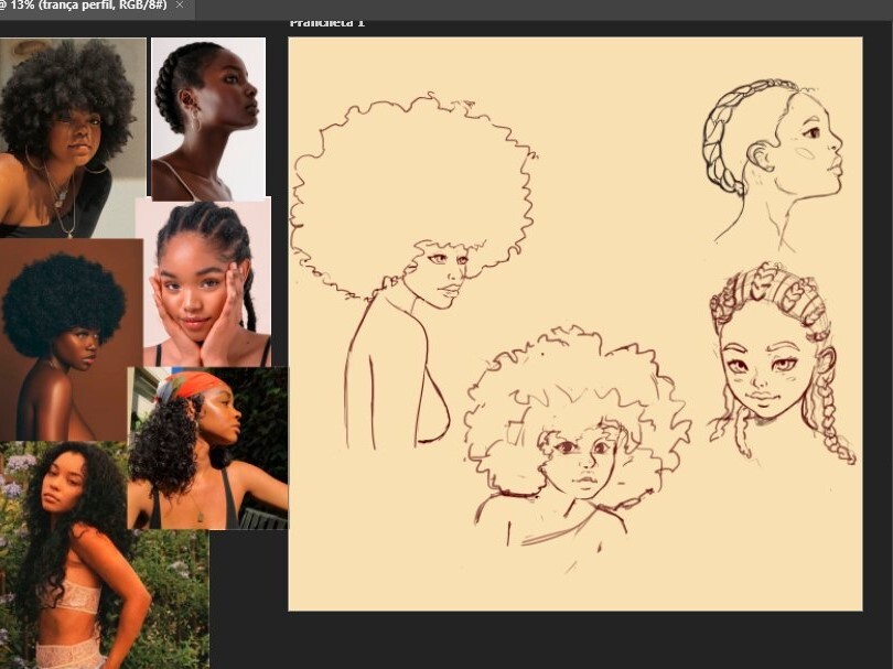 afro drawing reference