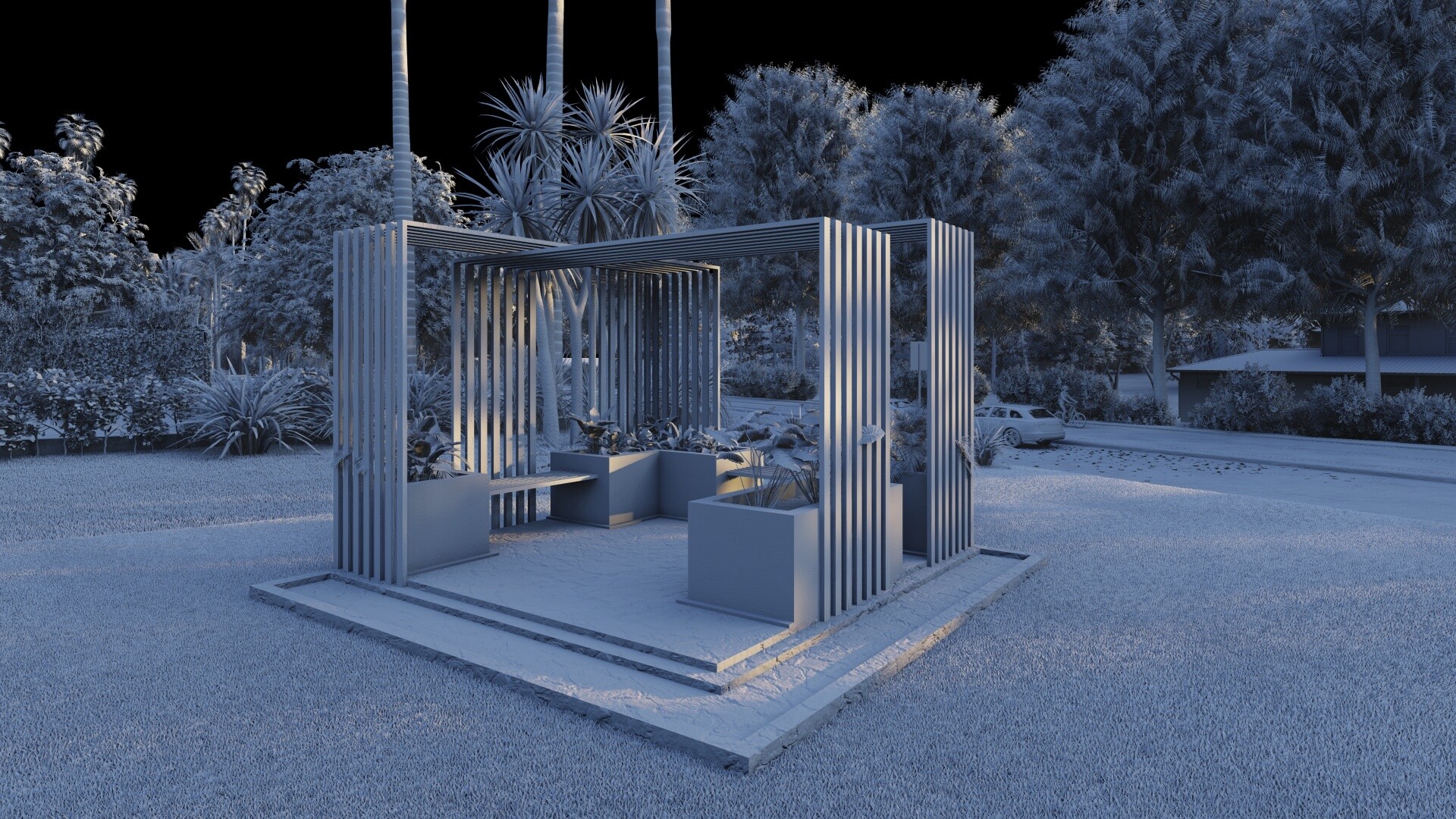 ArtStation - Public pavilion at park