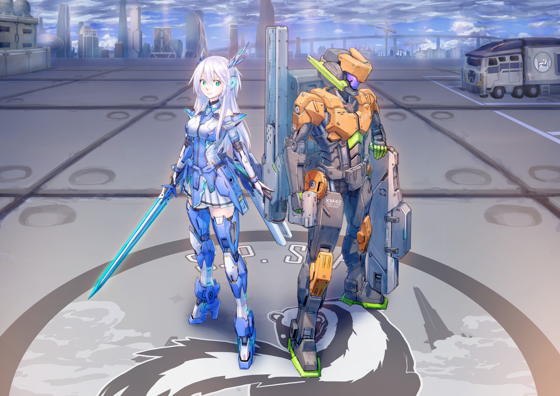 ArtStation - Mecha girl & Exosuit