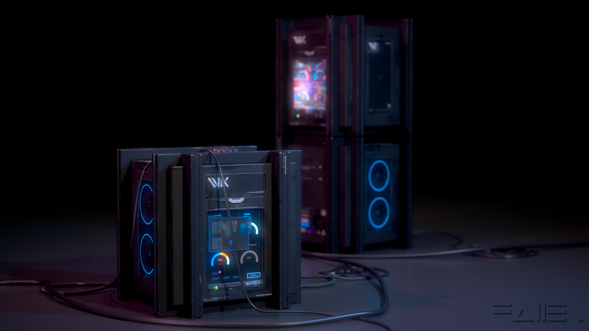 ArtStation - Low-poly futuristic server/computing block