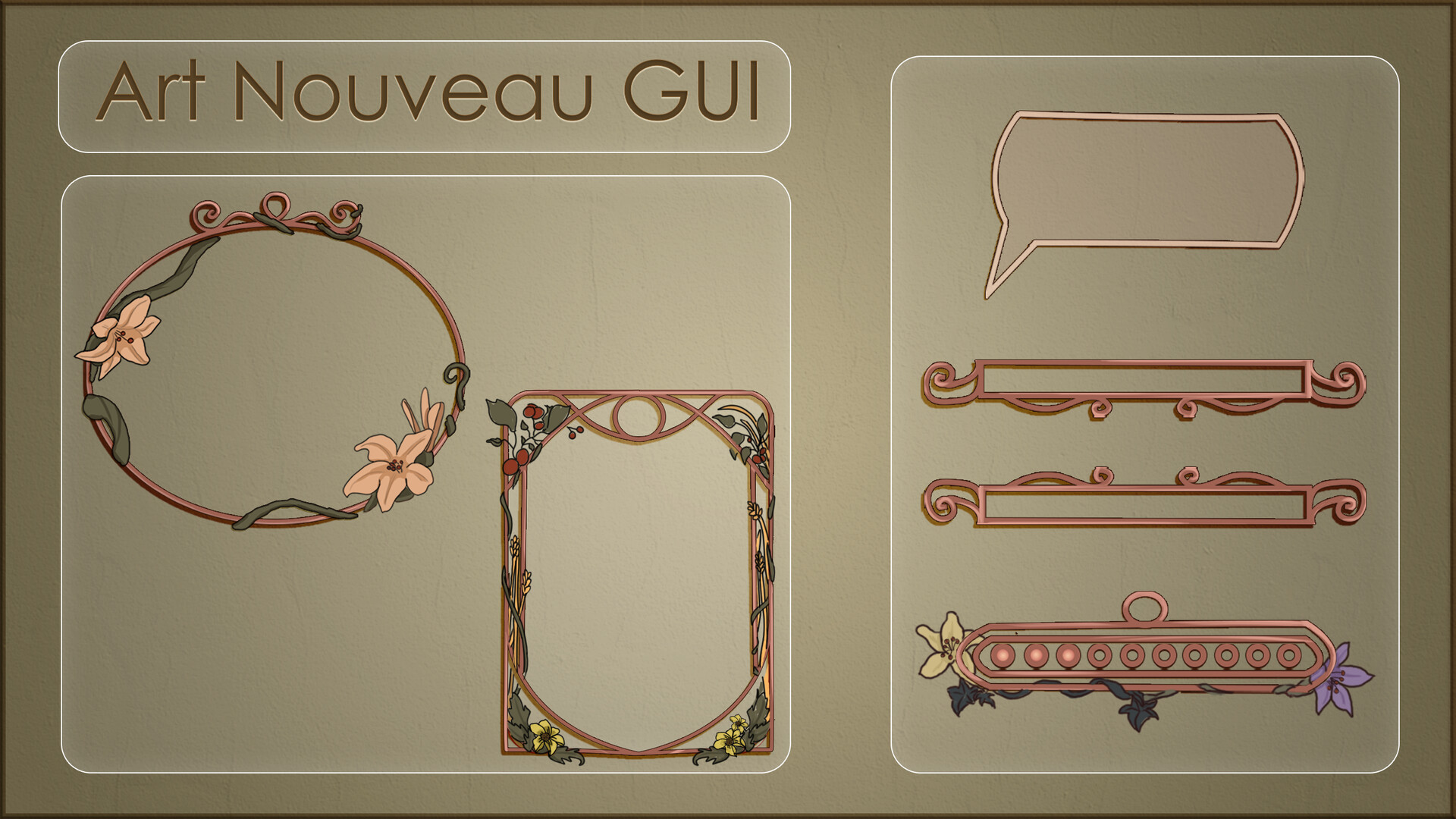 ArtStation - GUI Art Nouveau style