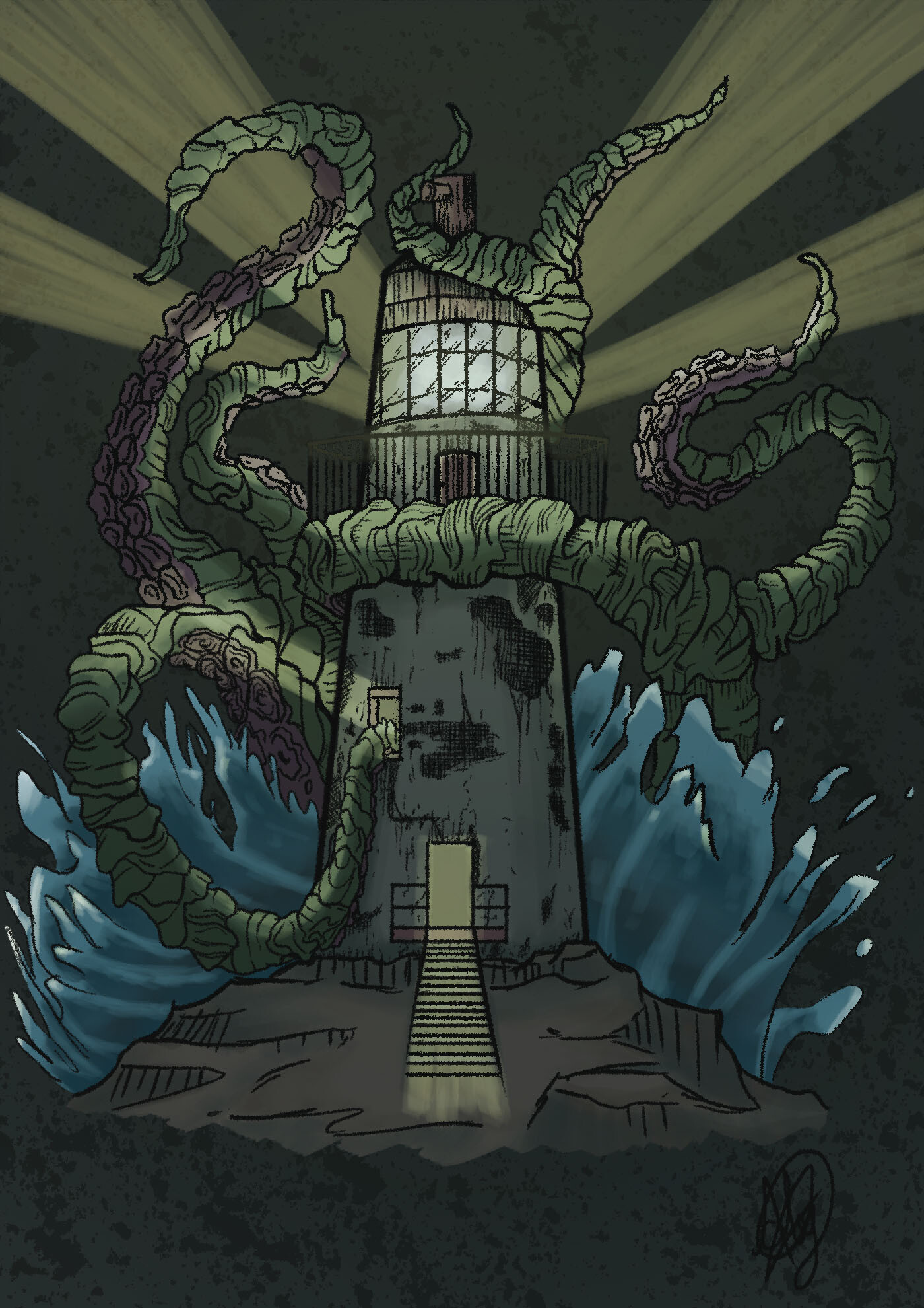 ArtStation - The maritime lighthouse nightmare