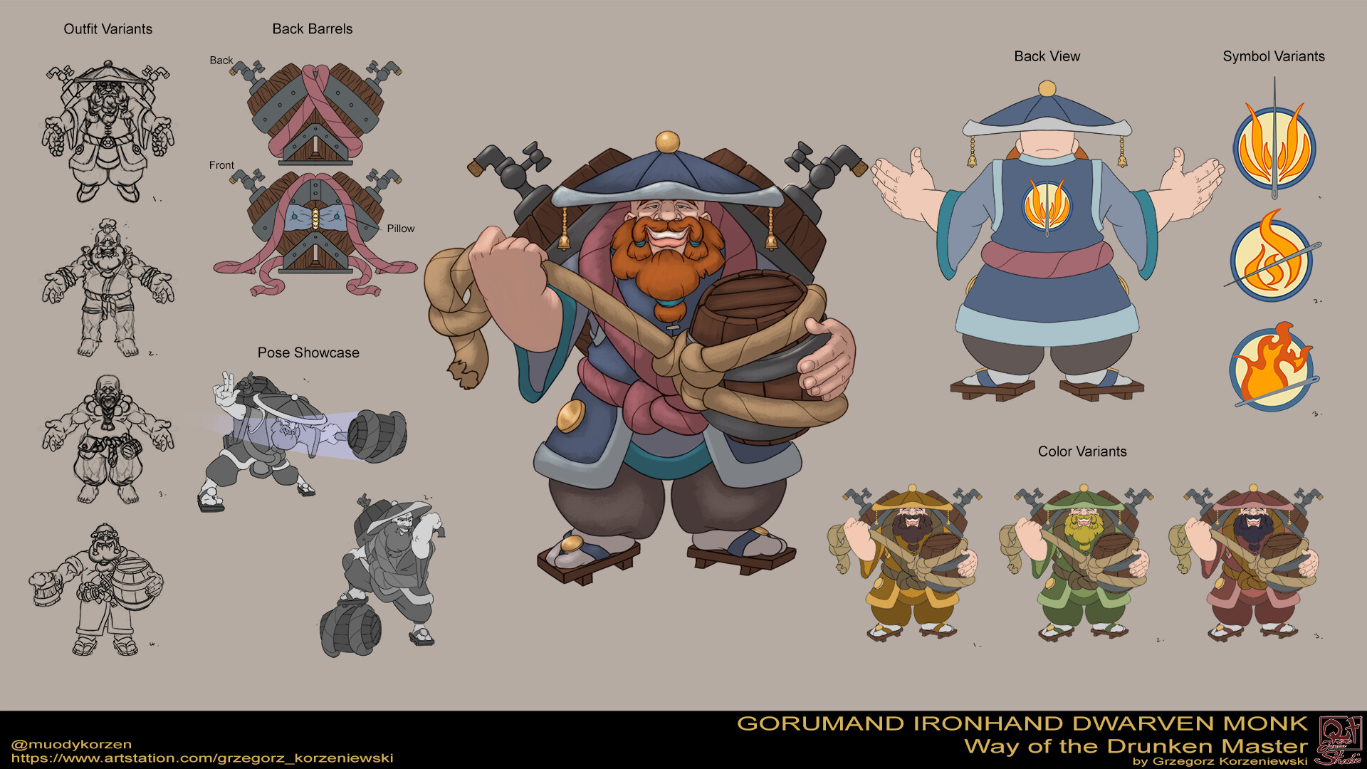 ArtStation - Dwarven Monk the Way of the Drunken Master Character Concept