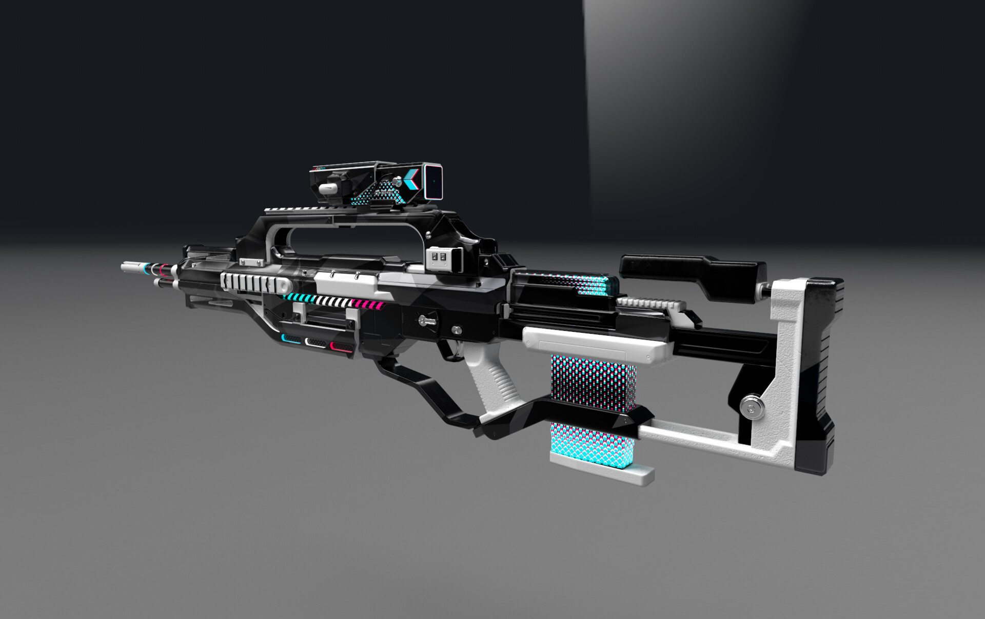 ArtStation - Splitgate Battle Rifle - Black White Variant