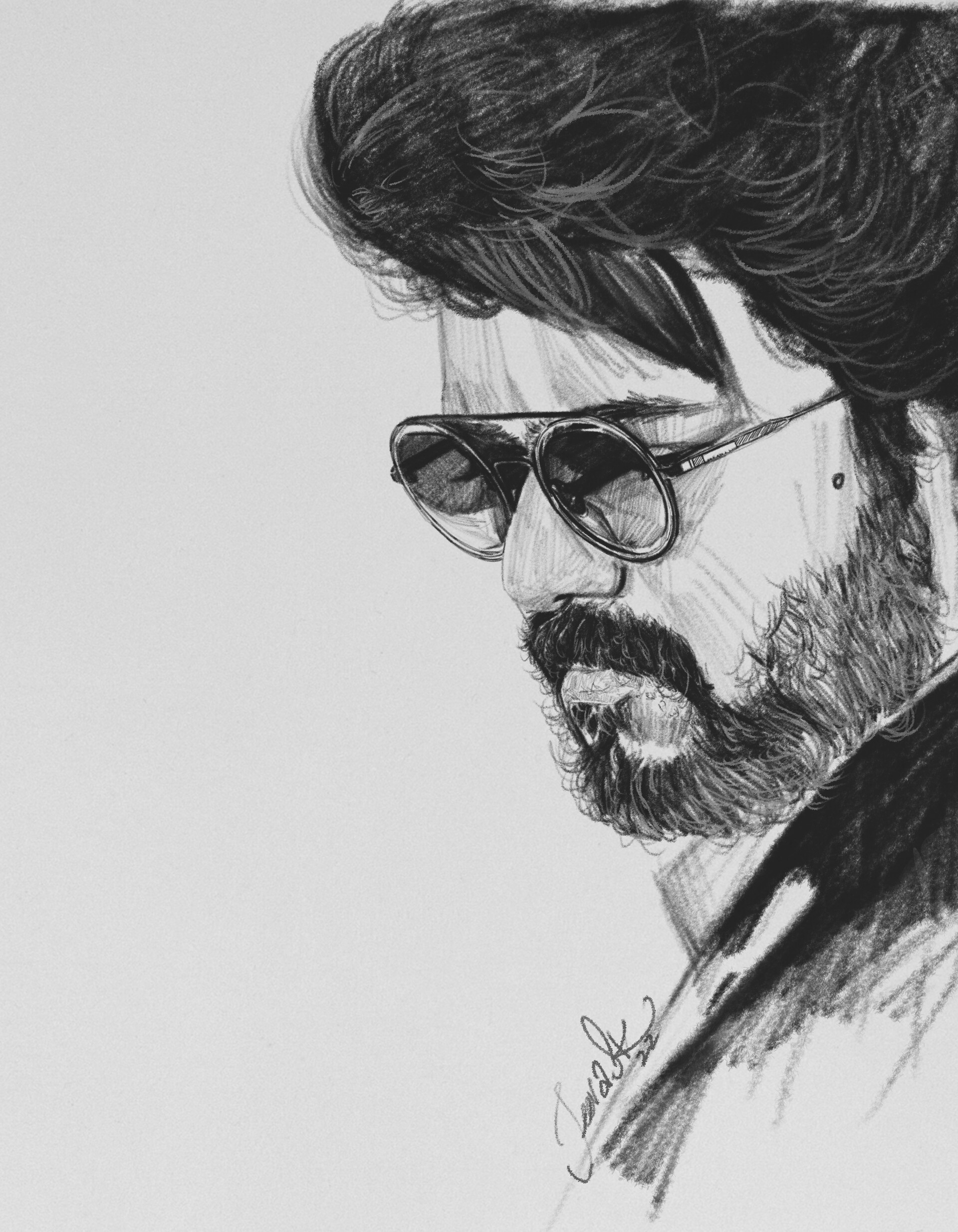 Thalapathy Vijay Pencil Sketch Pencil Sketch Portrait Pencil Drawing Eroppa 