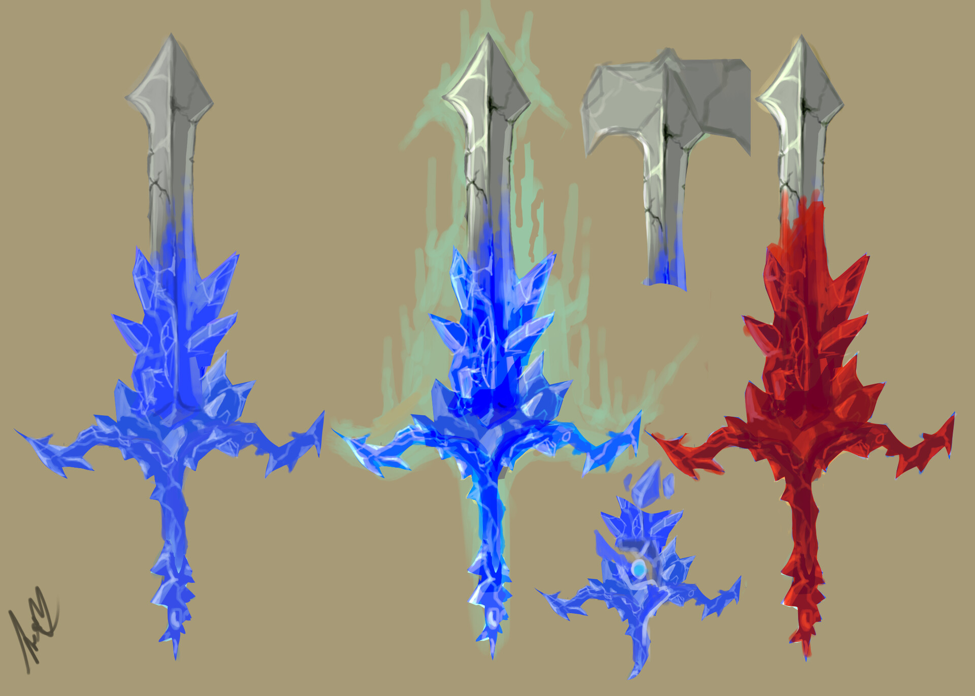 ArtStation - Crystal ice Blade concept