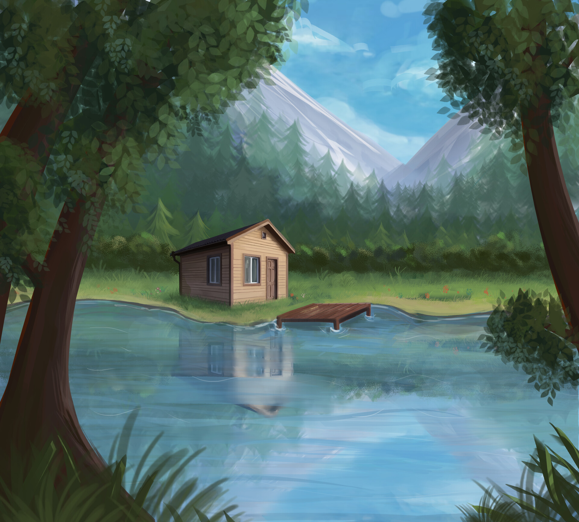 ArtStation - house on the lake
