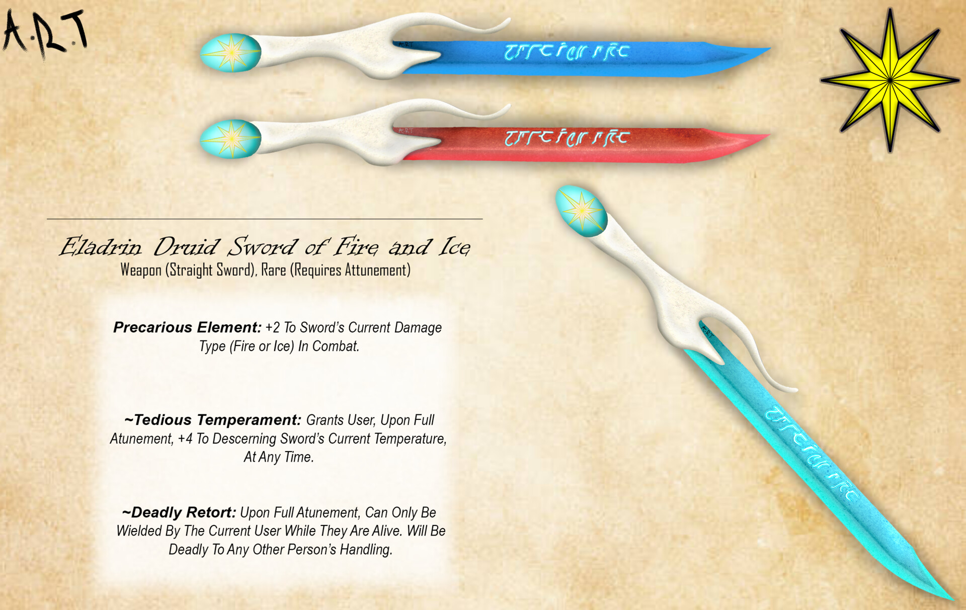 ArtStation - Eladrin Druid Sword of Fire and Ice