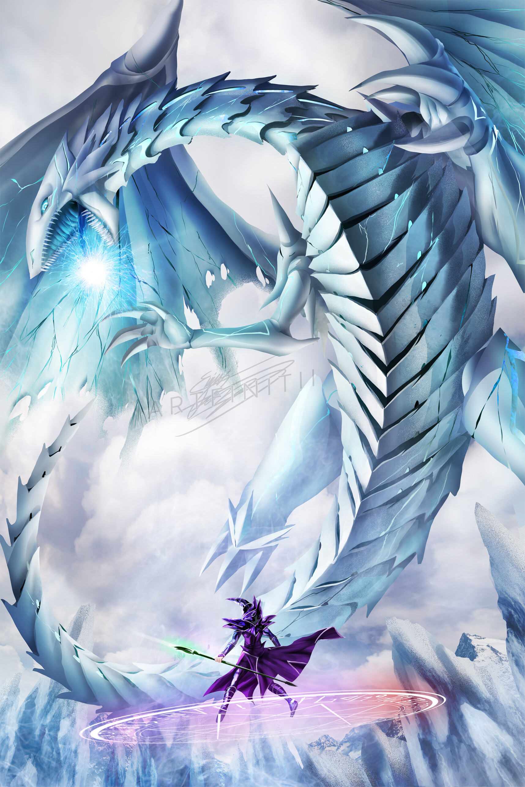 Artstation Blue Eyes White Dragon Vs Dark Magician