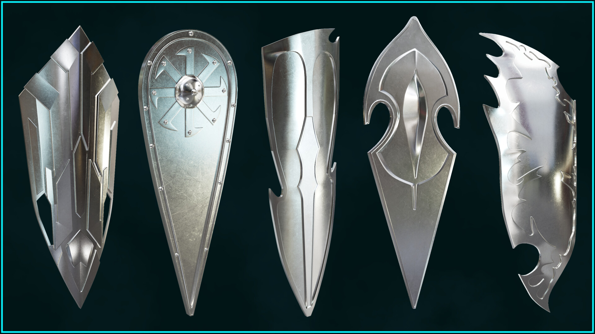 MR Kheradmand - 55 Epic Shield Base Mesh - VOL 02 ( Game Ready )