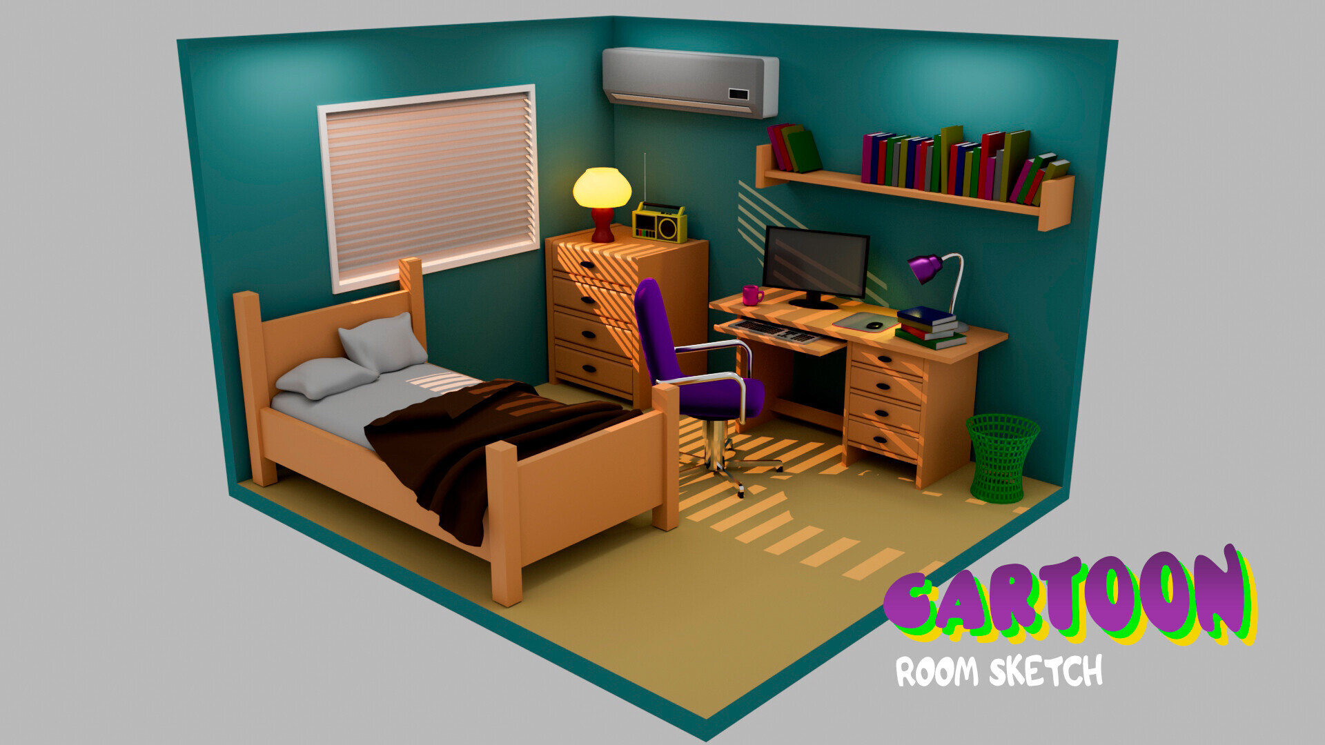 ArtStation - Cartoon room sketch