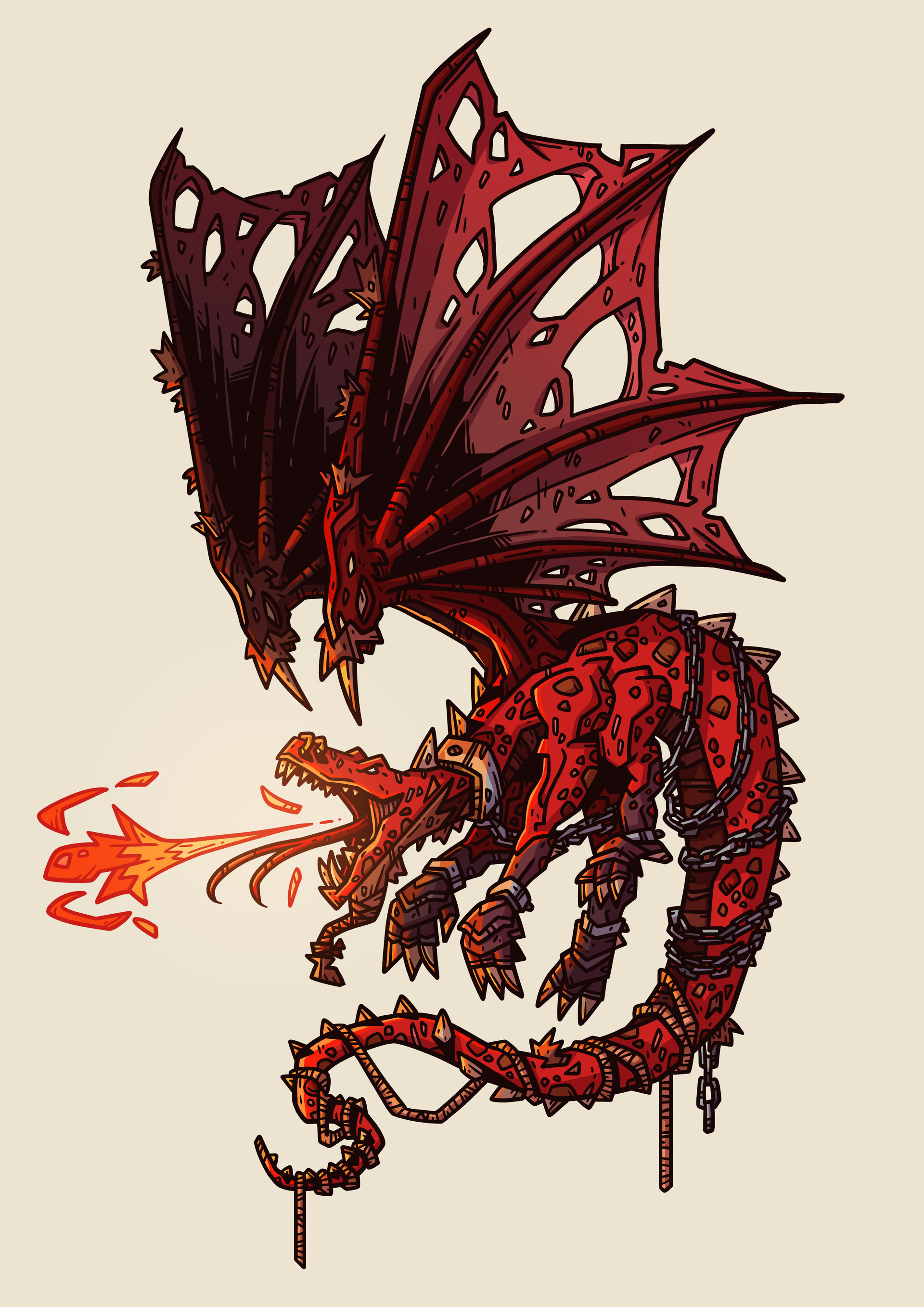 ArtStation - Smoking Red Dragon