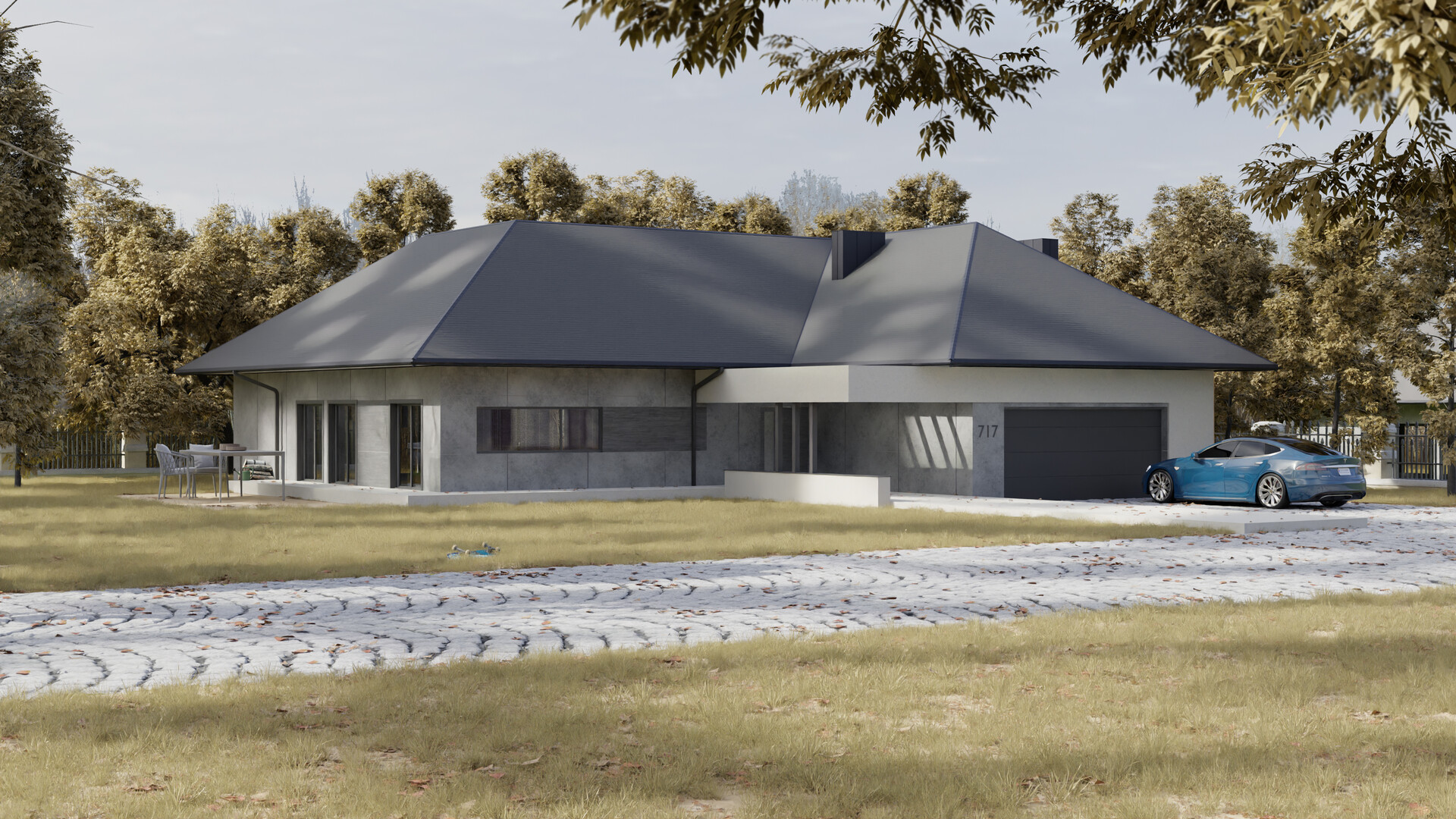 ArtStation - Autumn exterior house