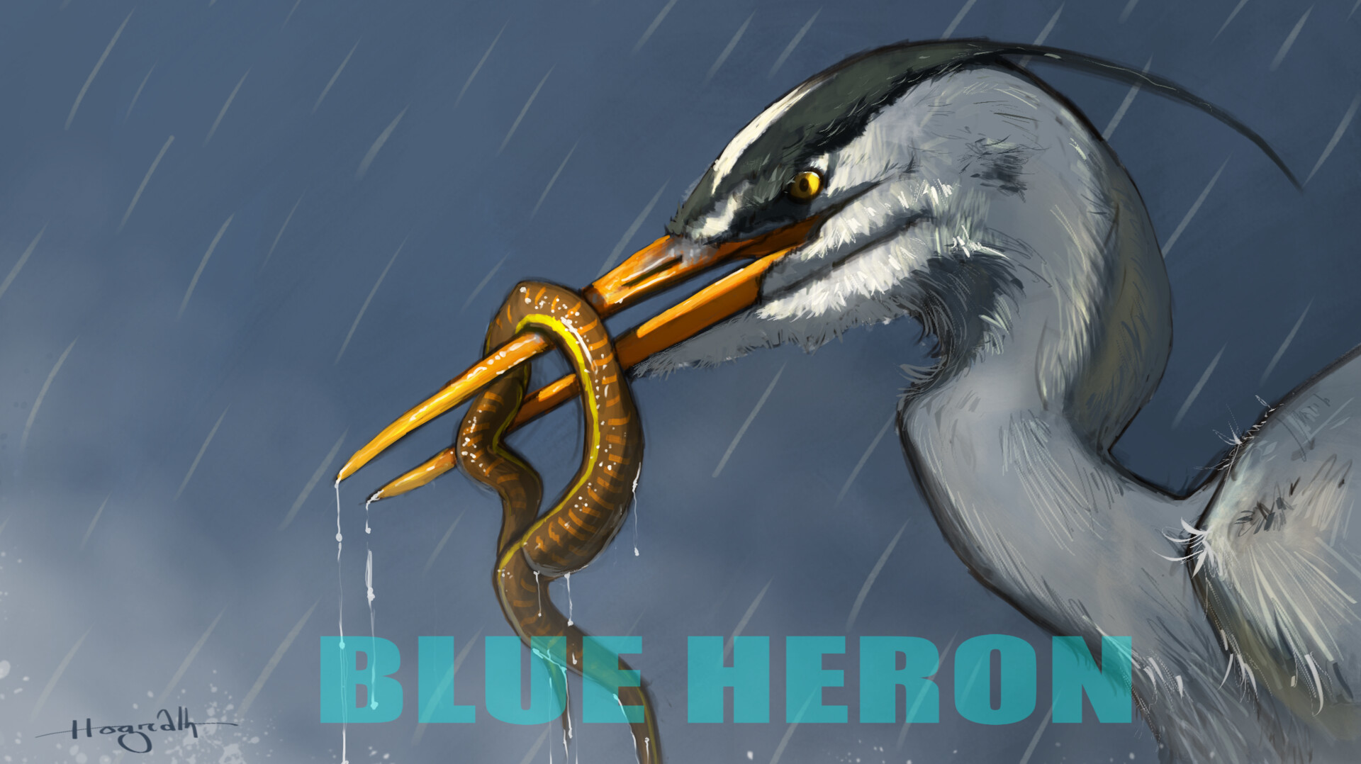 ArtStation - Blue Heron - Rainy Hunter