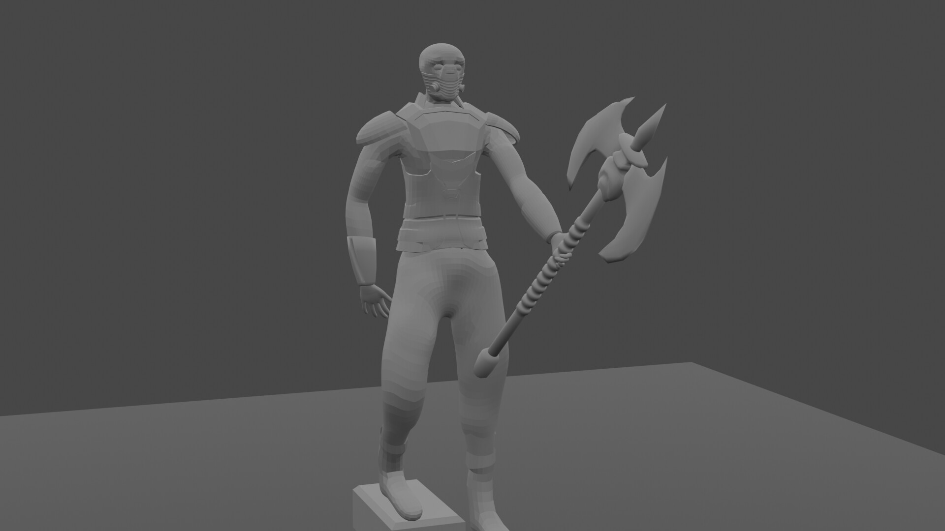 ArtStation - stone statue of sci-fi gladiator.