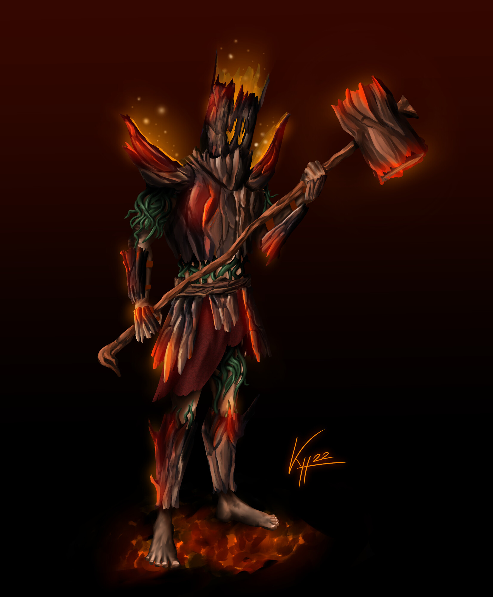 ArtStation - D&D Character; Druid, Circle of the Wildfire.