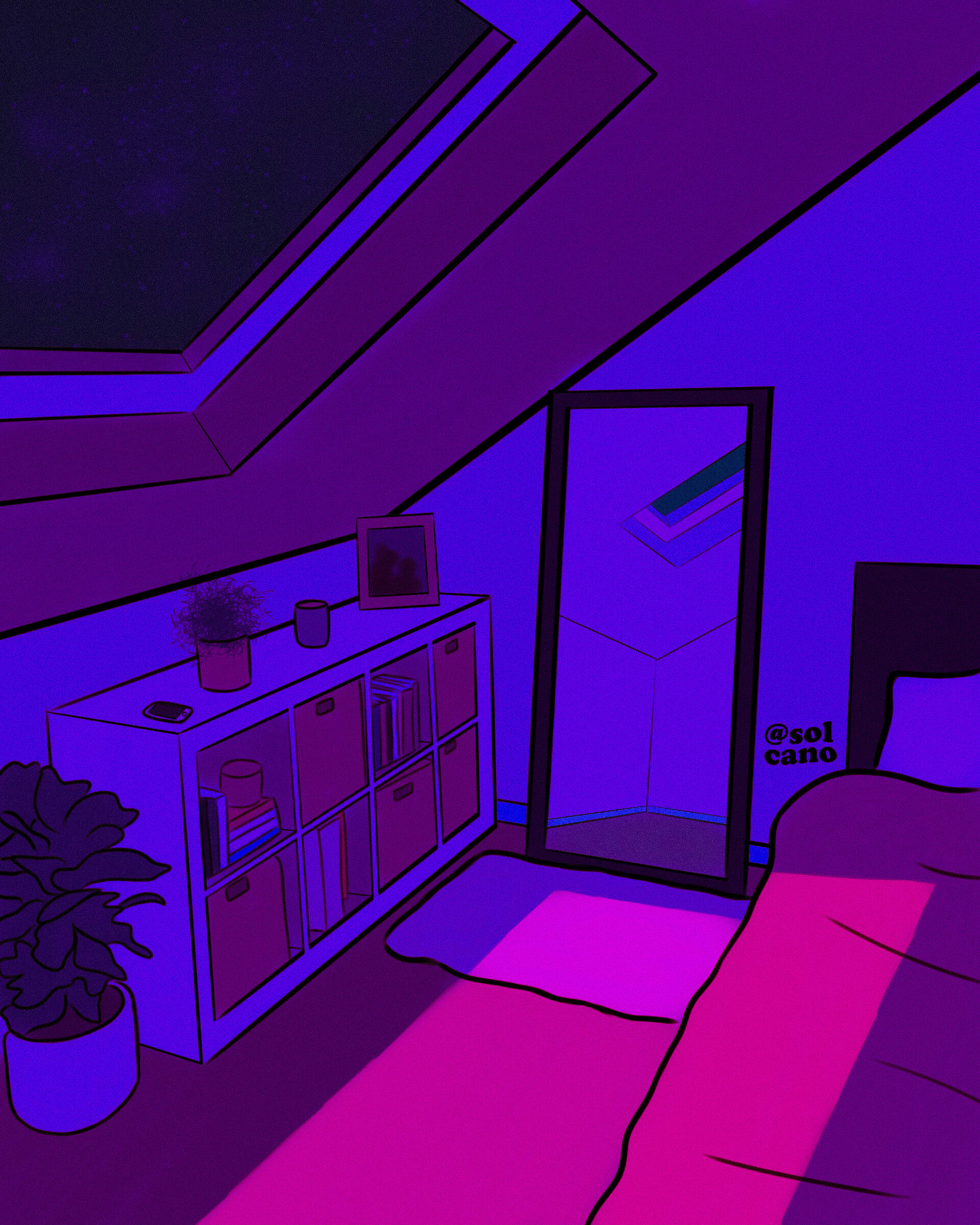 ArtStation - Night sky room by @solcano