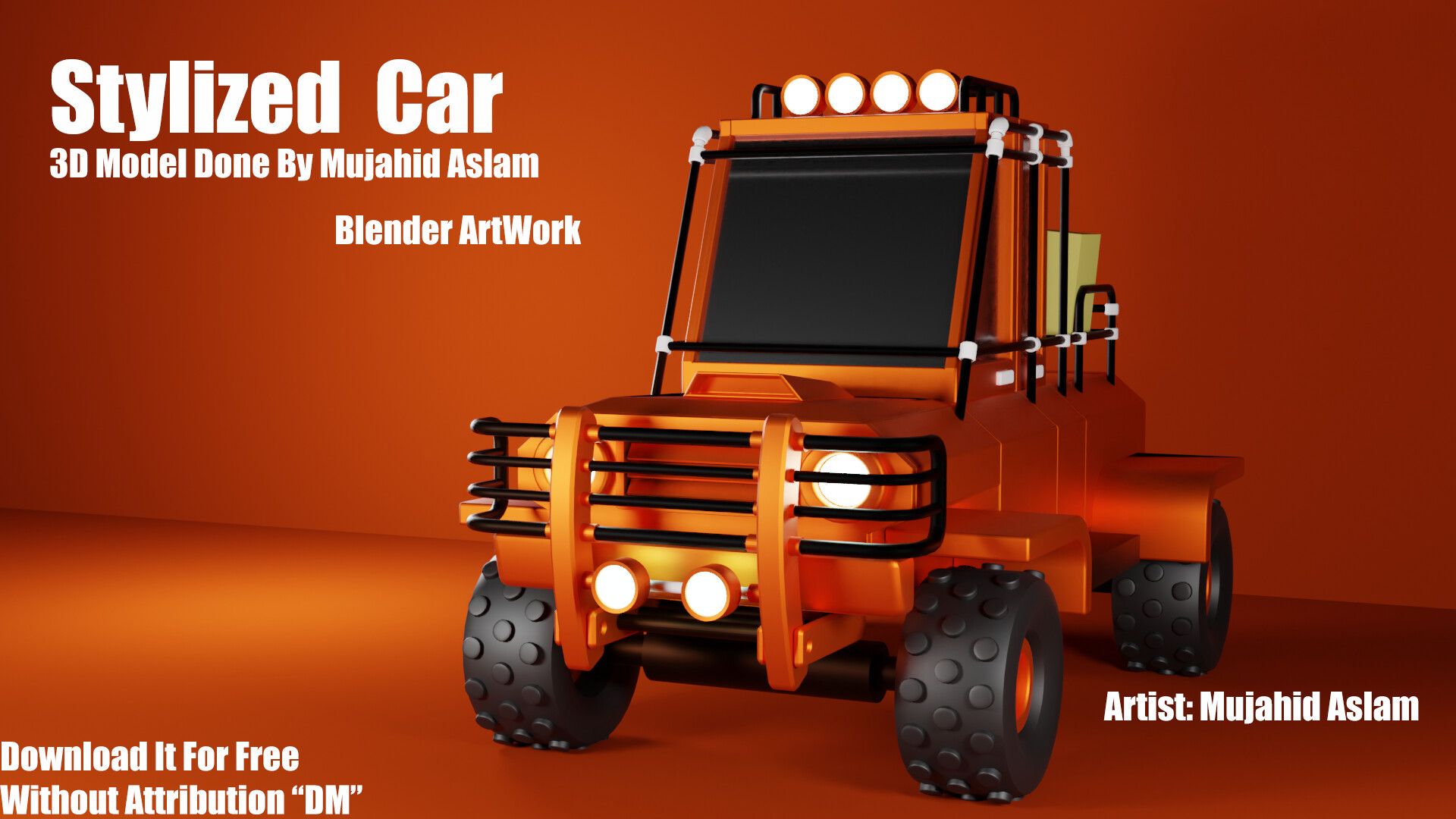 ArtStation - Stylized Car 3D Done By Mujahid Aslam in Blender