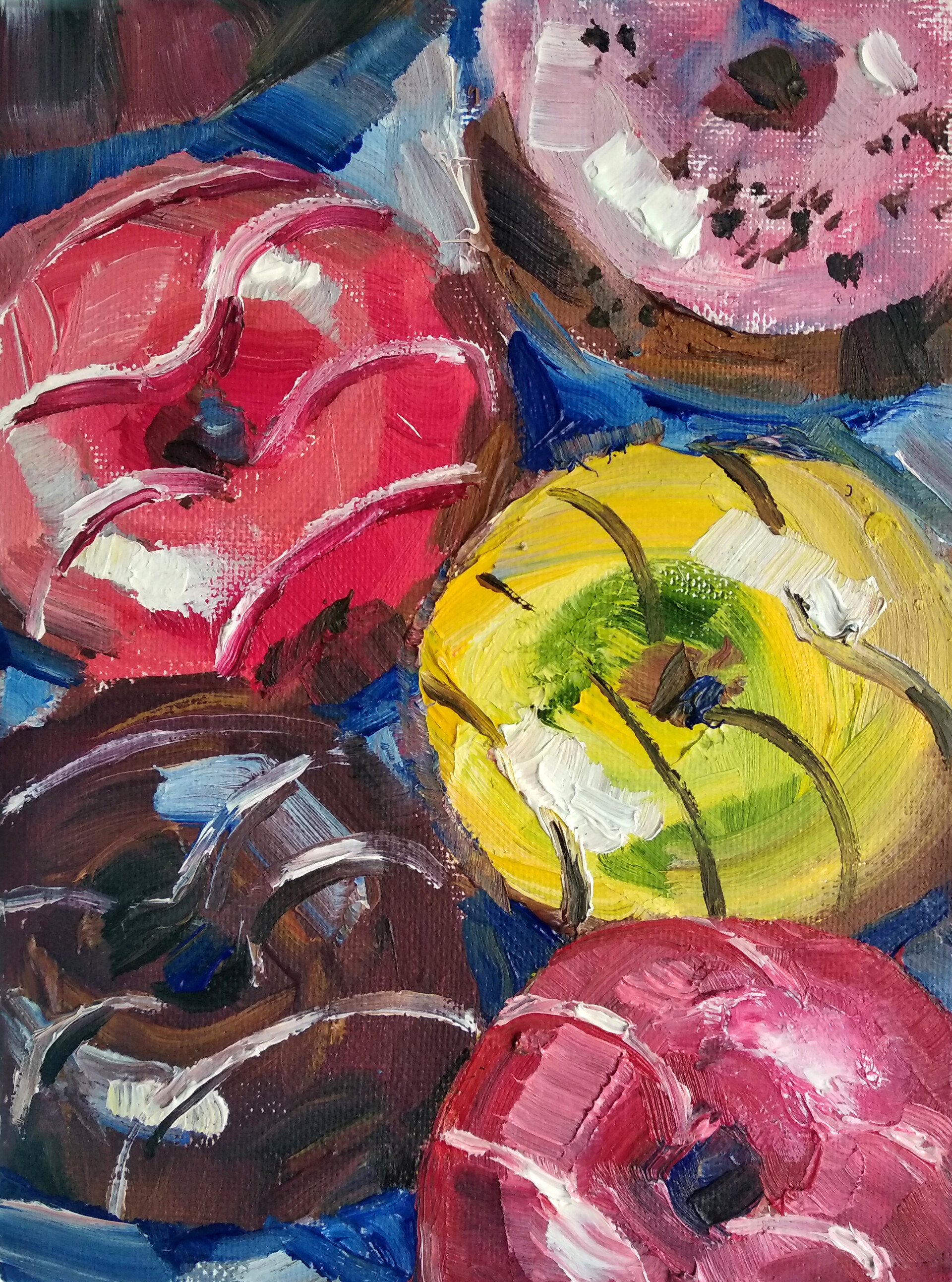 ArtStation - Donuts - oil painting sketch.