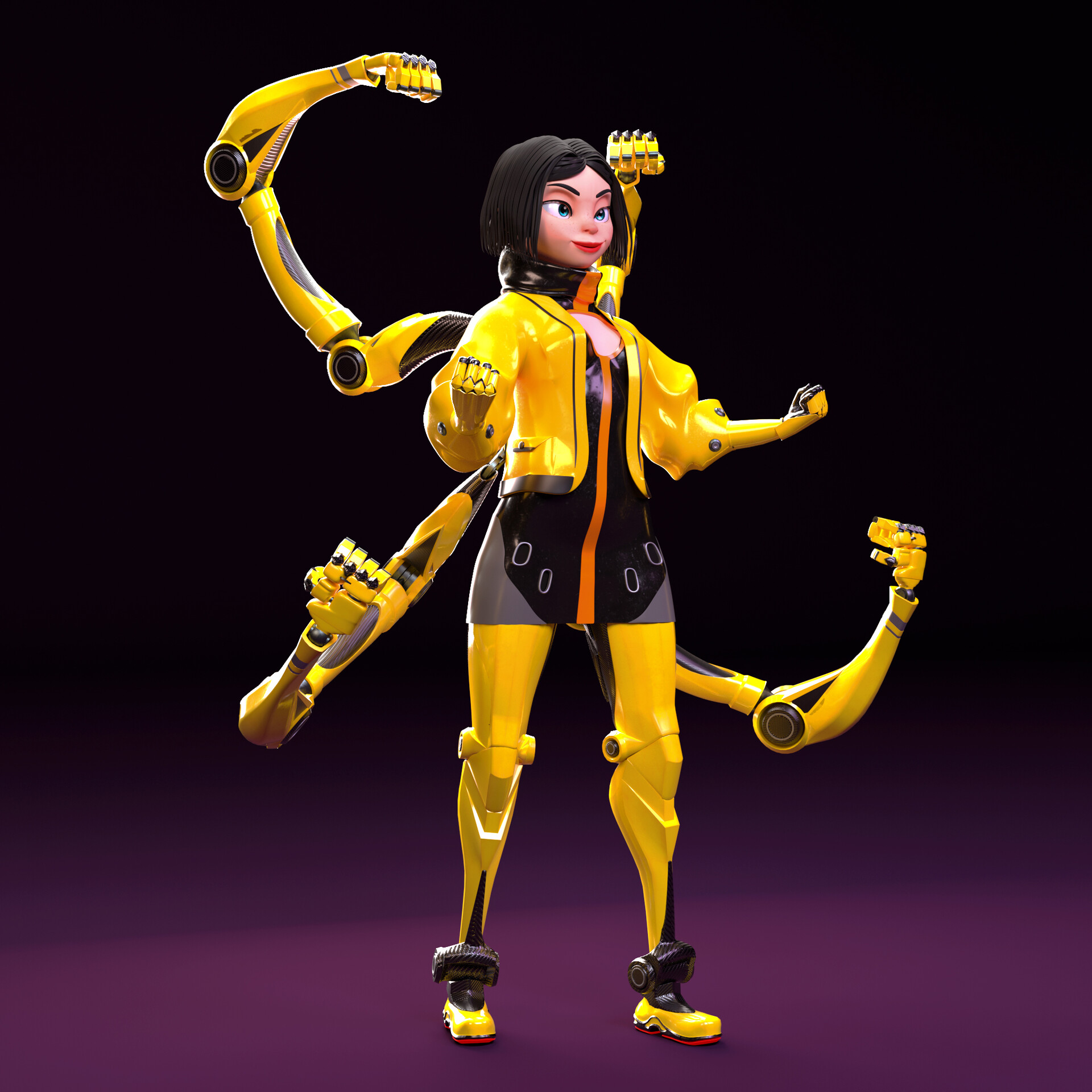 ArtStation - Girl with robotic arms