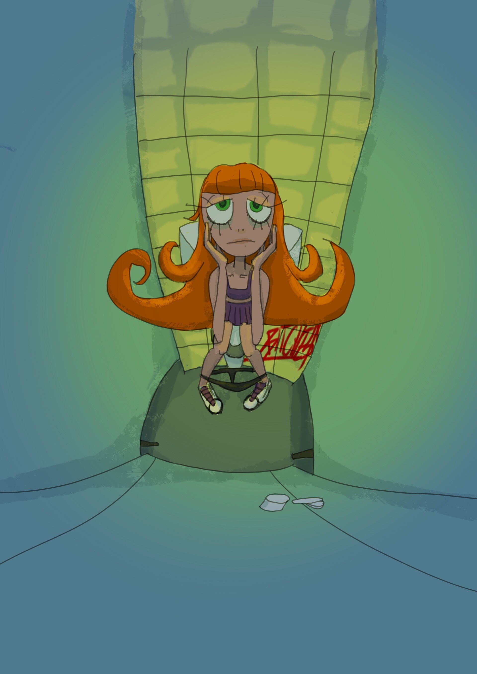 ArtStation - Girl in Bathroom