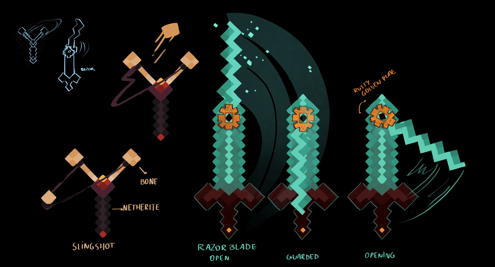 Mariana Salimena - Minecraft Dungeons - Nether DLC armor and weapons