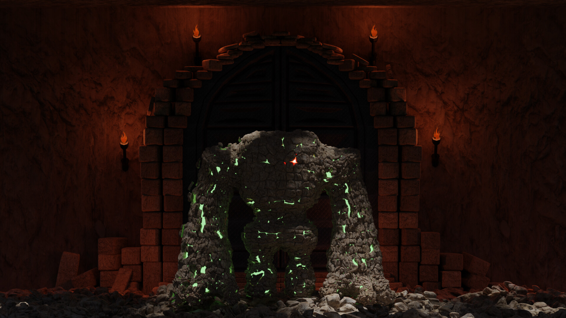 ArtStation - Golem Protecting the Dungeon