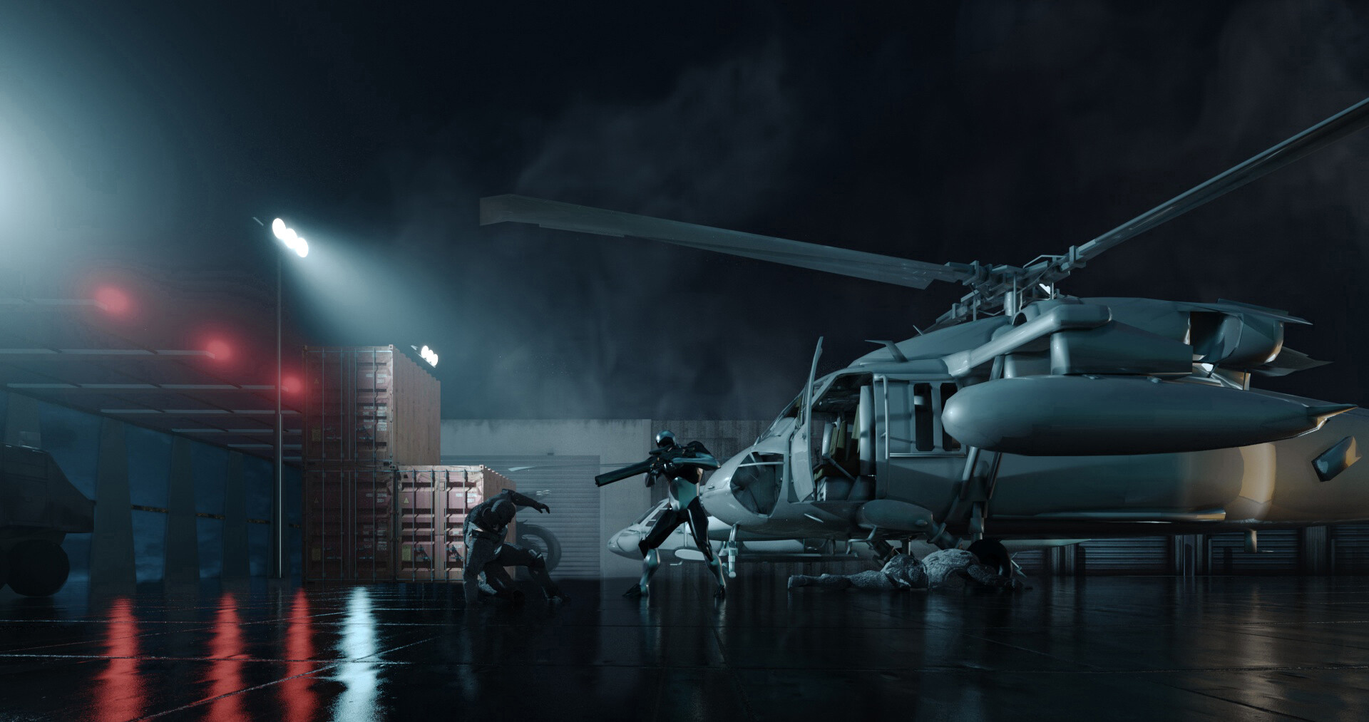 ArtStation - Attack on the roof