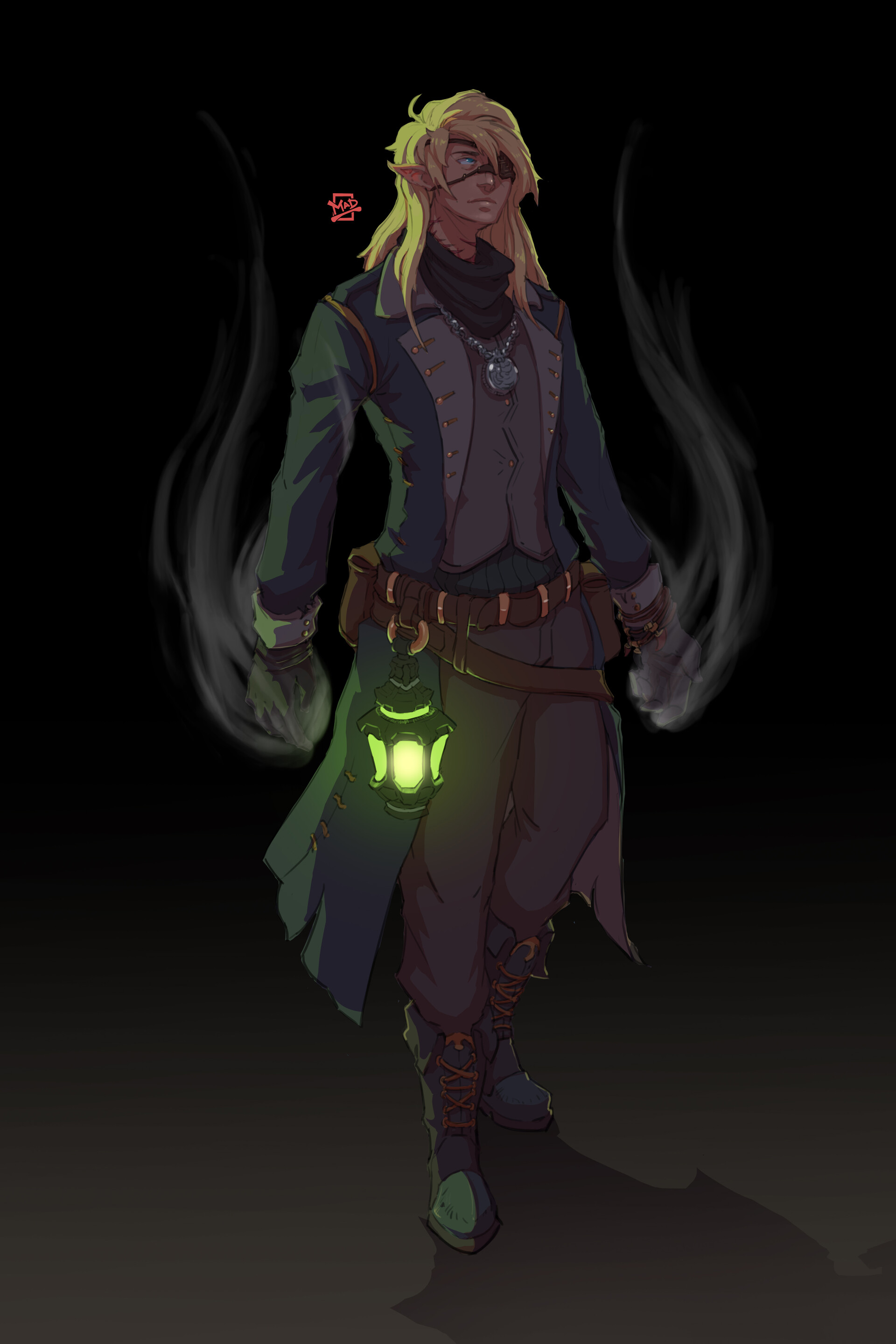 ArtStation - Malcolm the Half Elf Sorcerer (Commissioned)