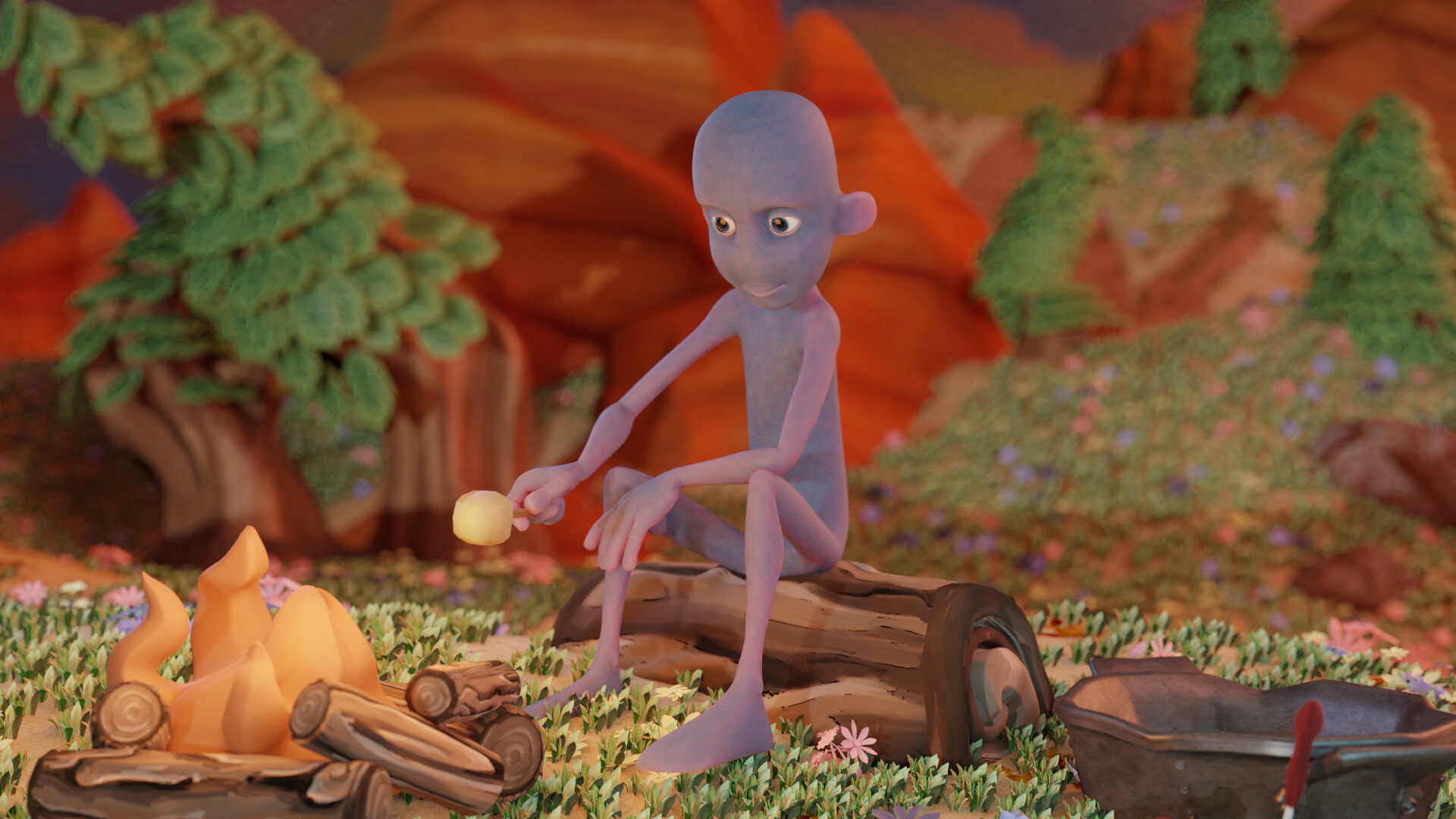 ArtStation - Outdoor Environment - 3D Stylised mountain-forest