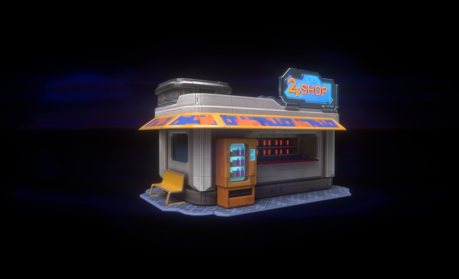 ArtStation - lowpoly sci-fi shop