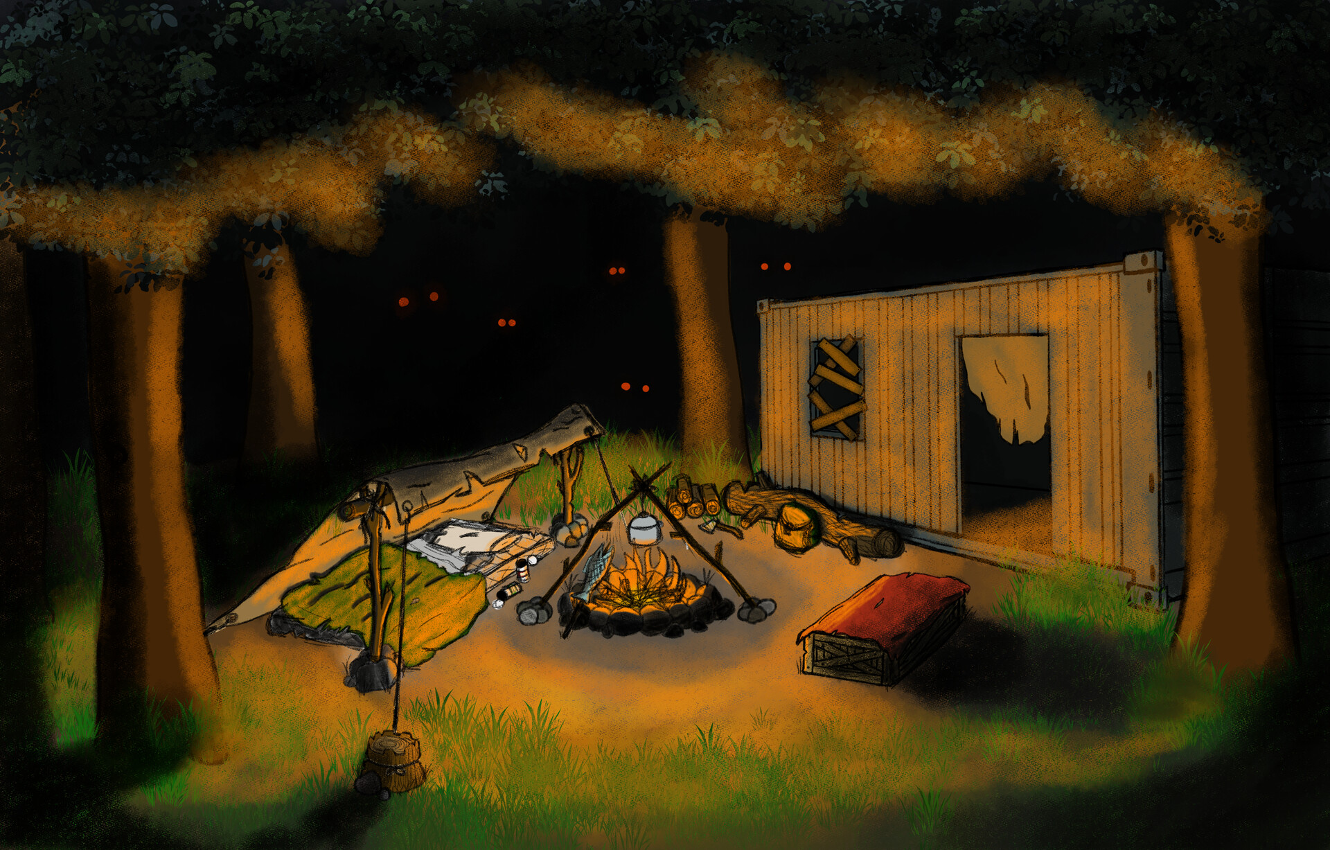 ArtStation - Apocalyptic Campfire Concept