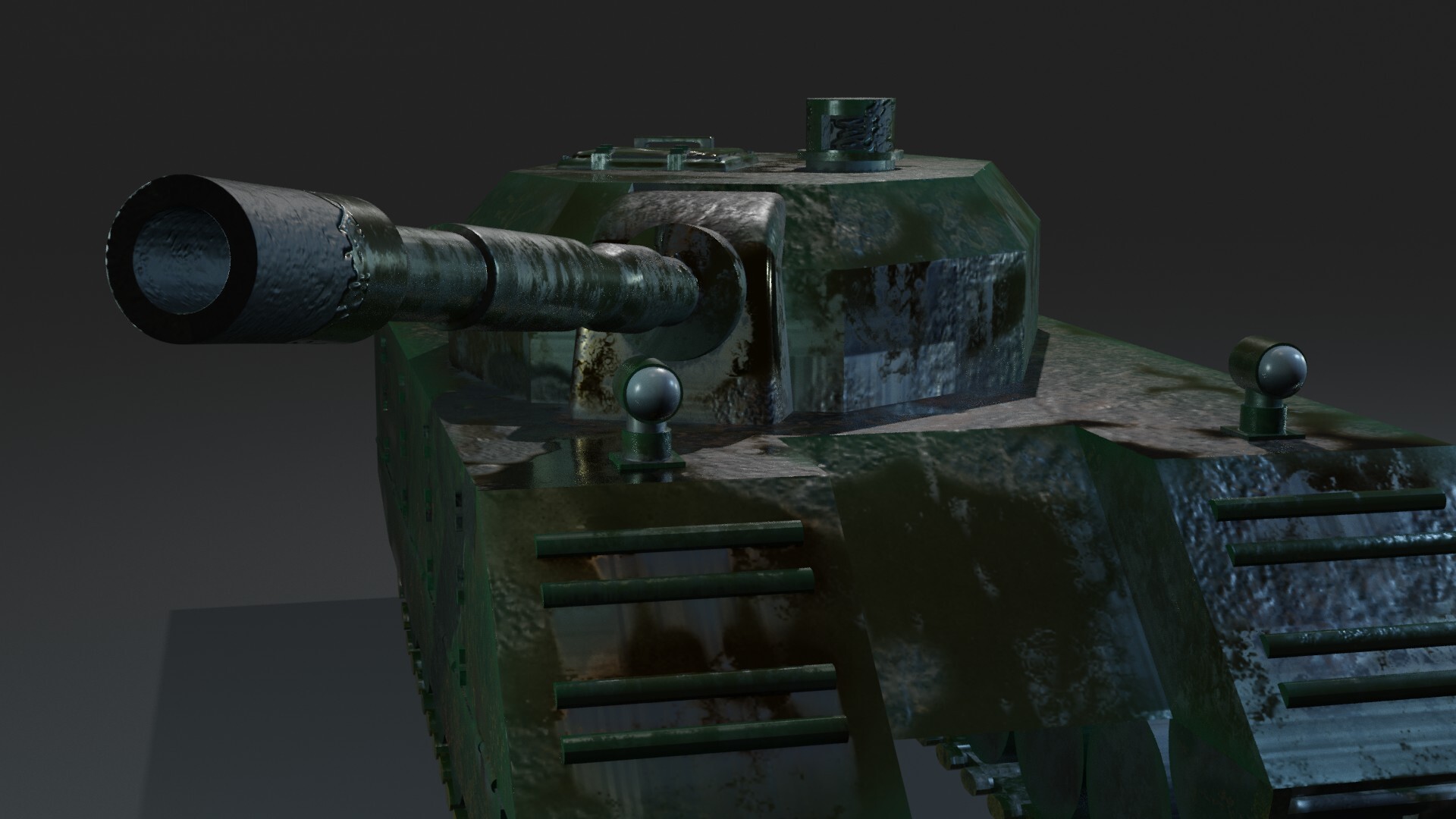 ArtStation - semi-rusted tank