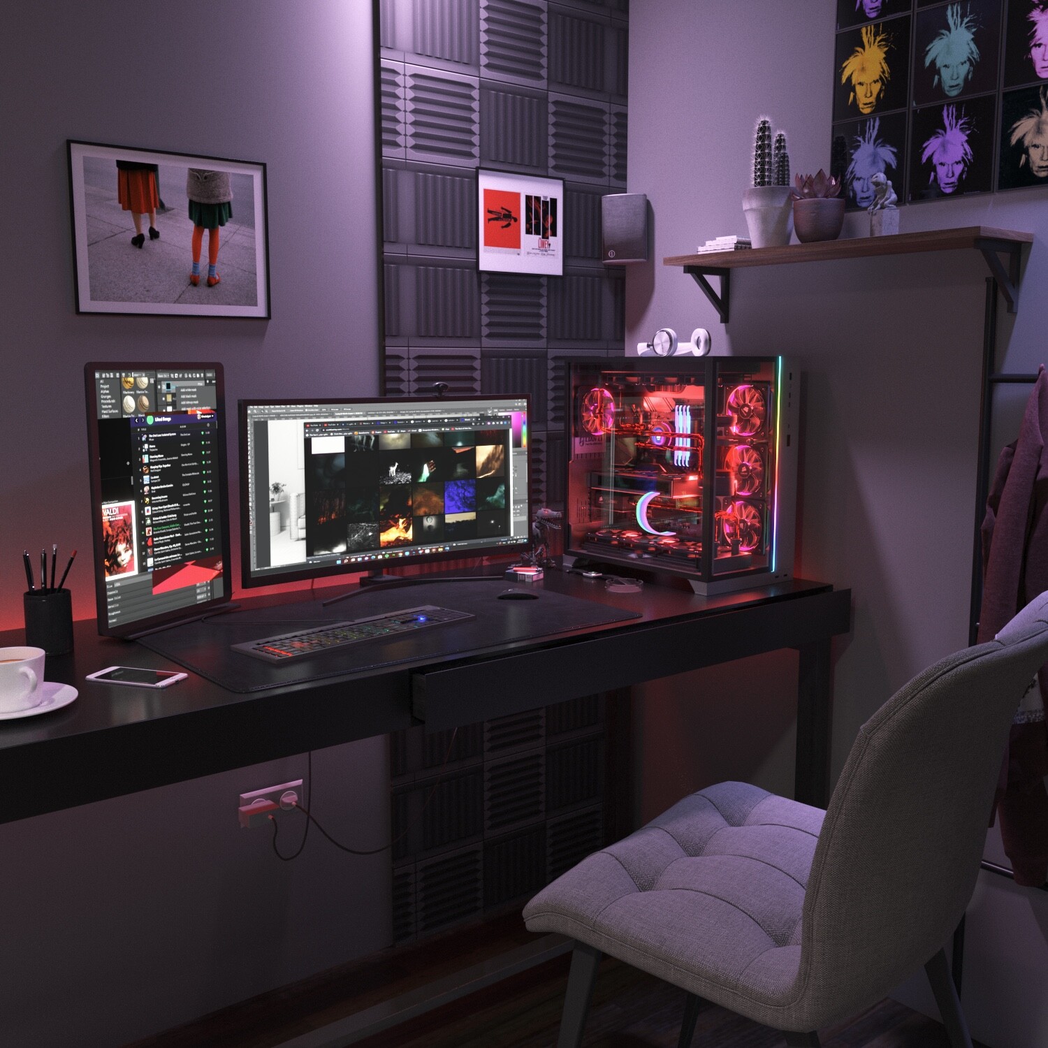 ArtStation - Interior design ( workstation) gaming setup . (Personal ...