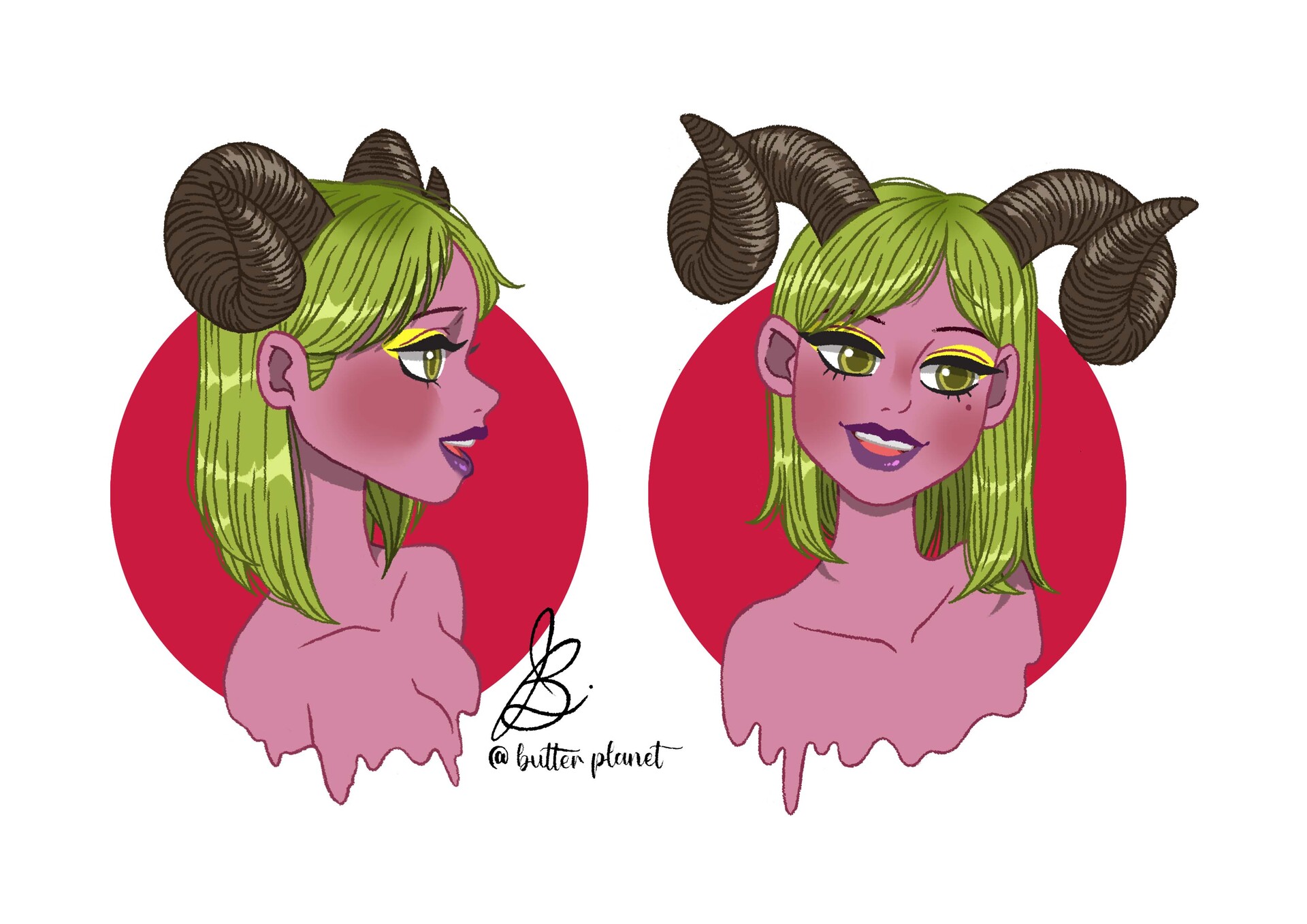 ArtStation - A girl with horns #2
