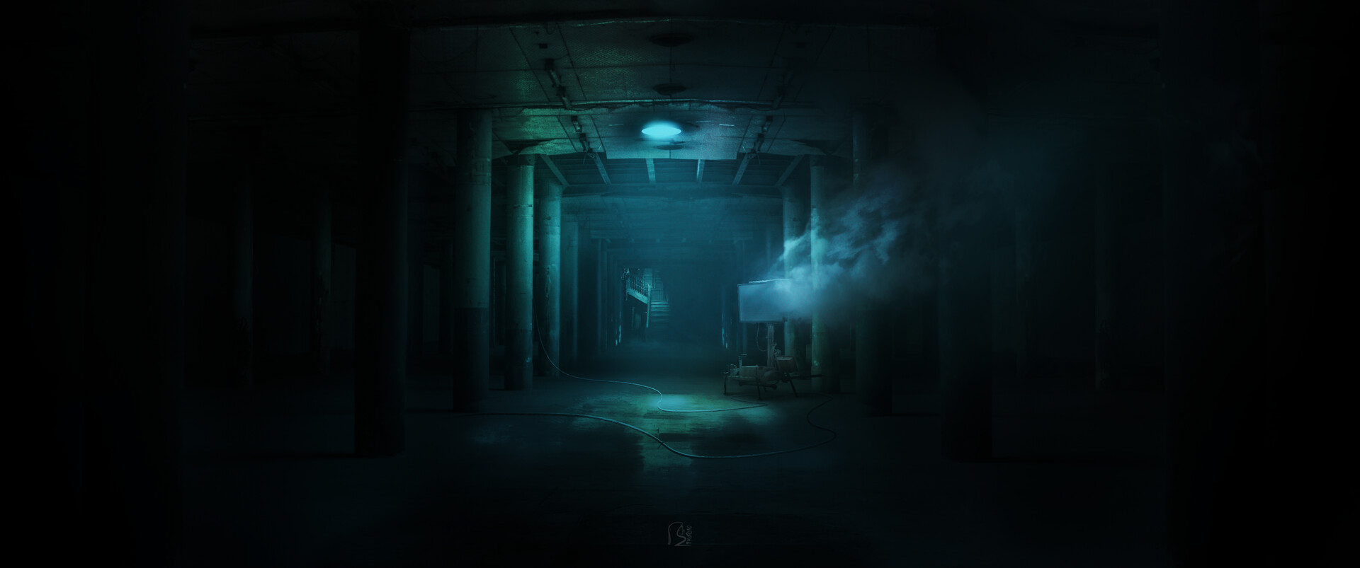 ArtStation - Nosferatu Concept art 03 Research Facility Hall