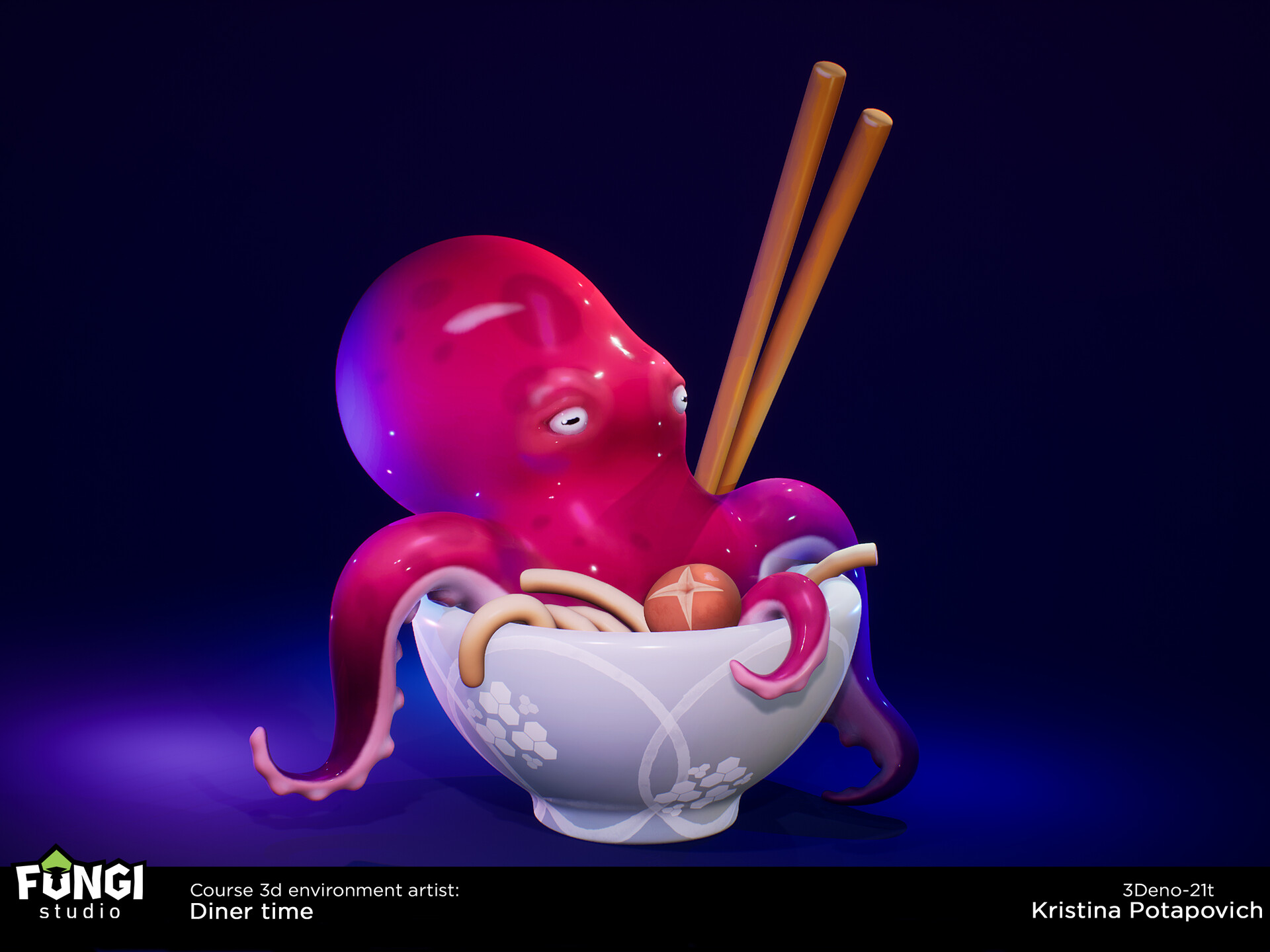 ArtStation - Stylized octopus "Lunch time"