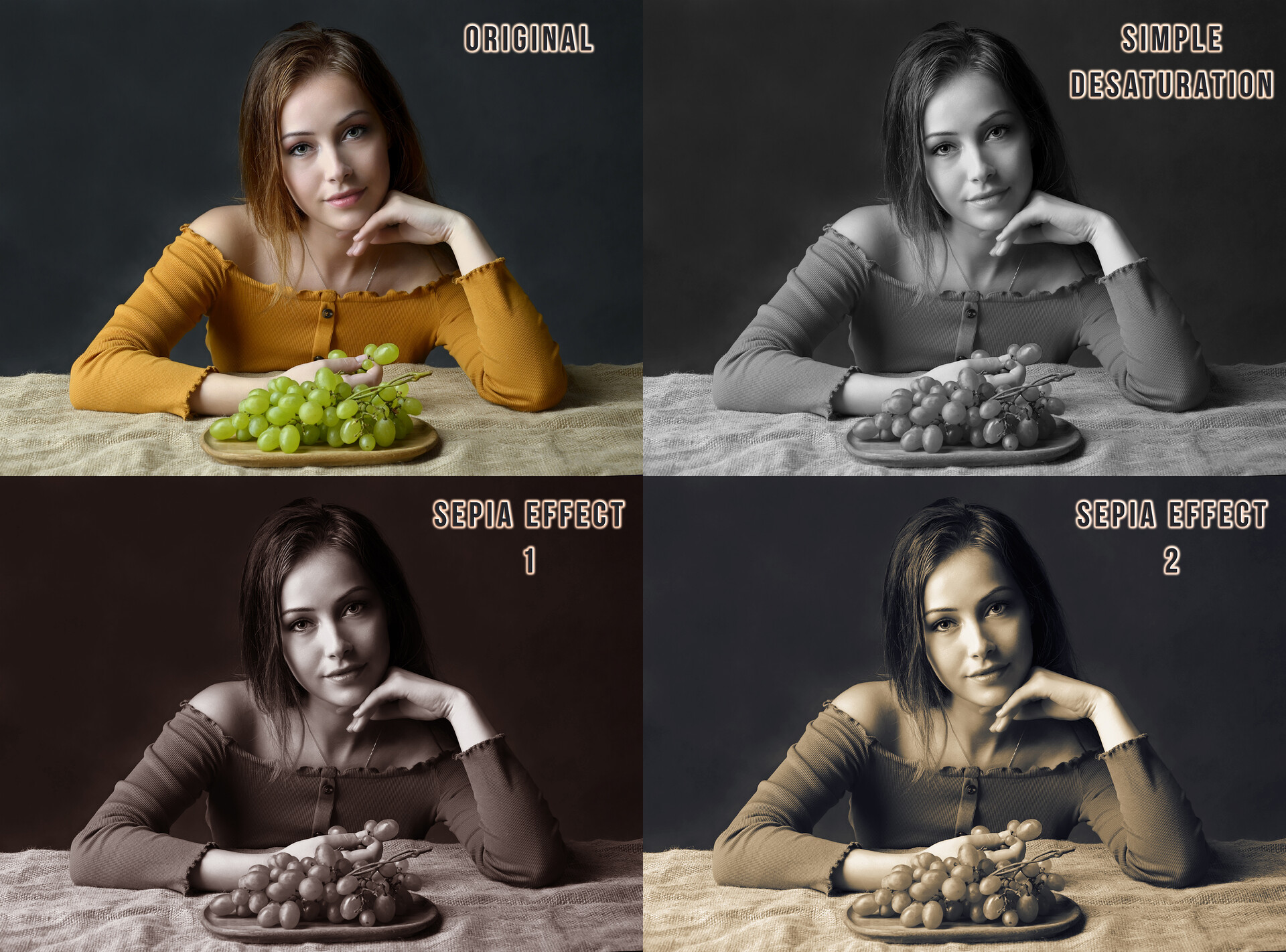 ArtStation - Simple Desaturation vs. Sepia Effect