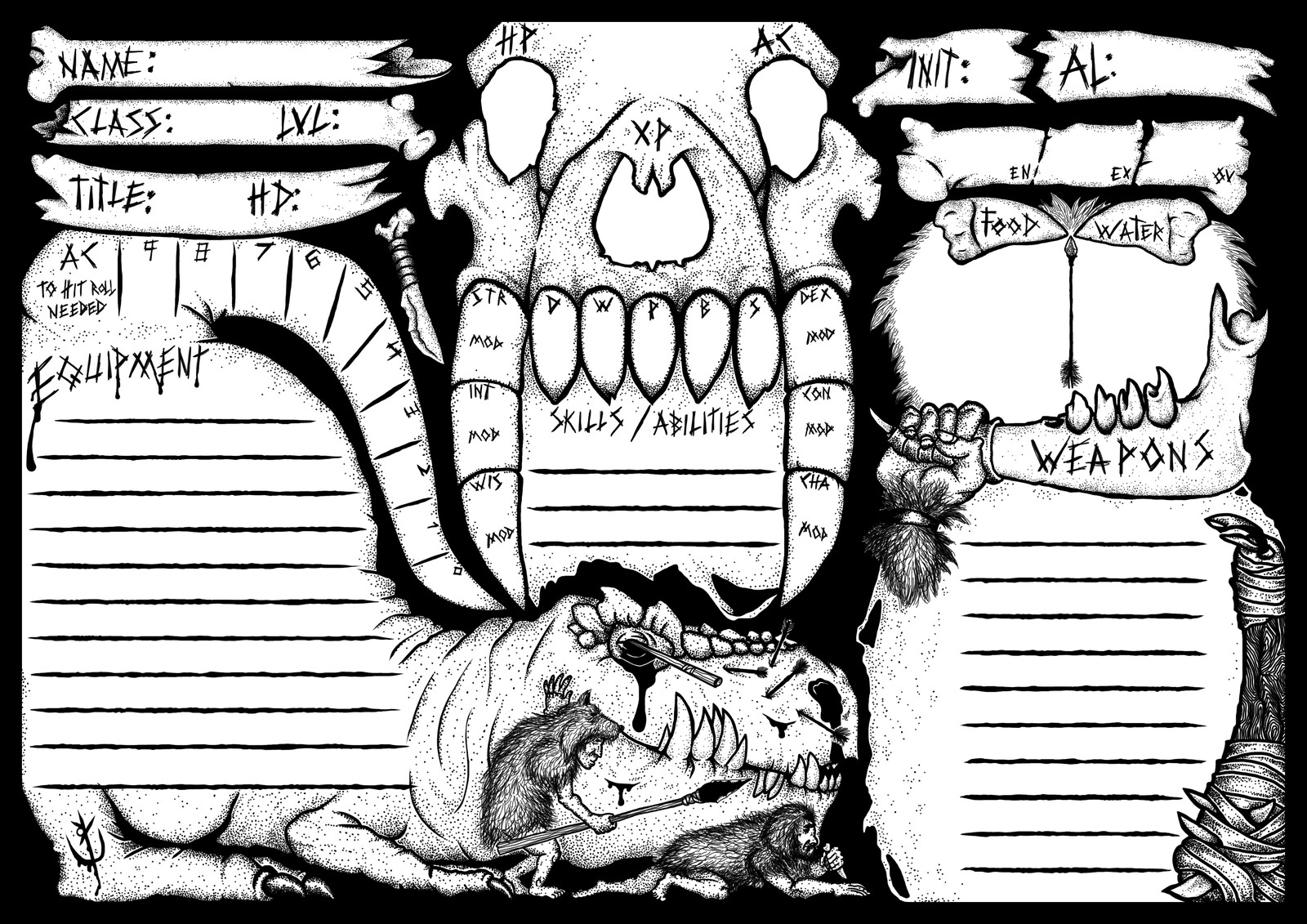 Yuri Perkowski Domingos - Character sheet for Primal Quest – Essentials