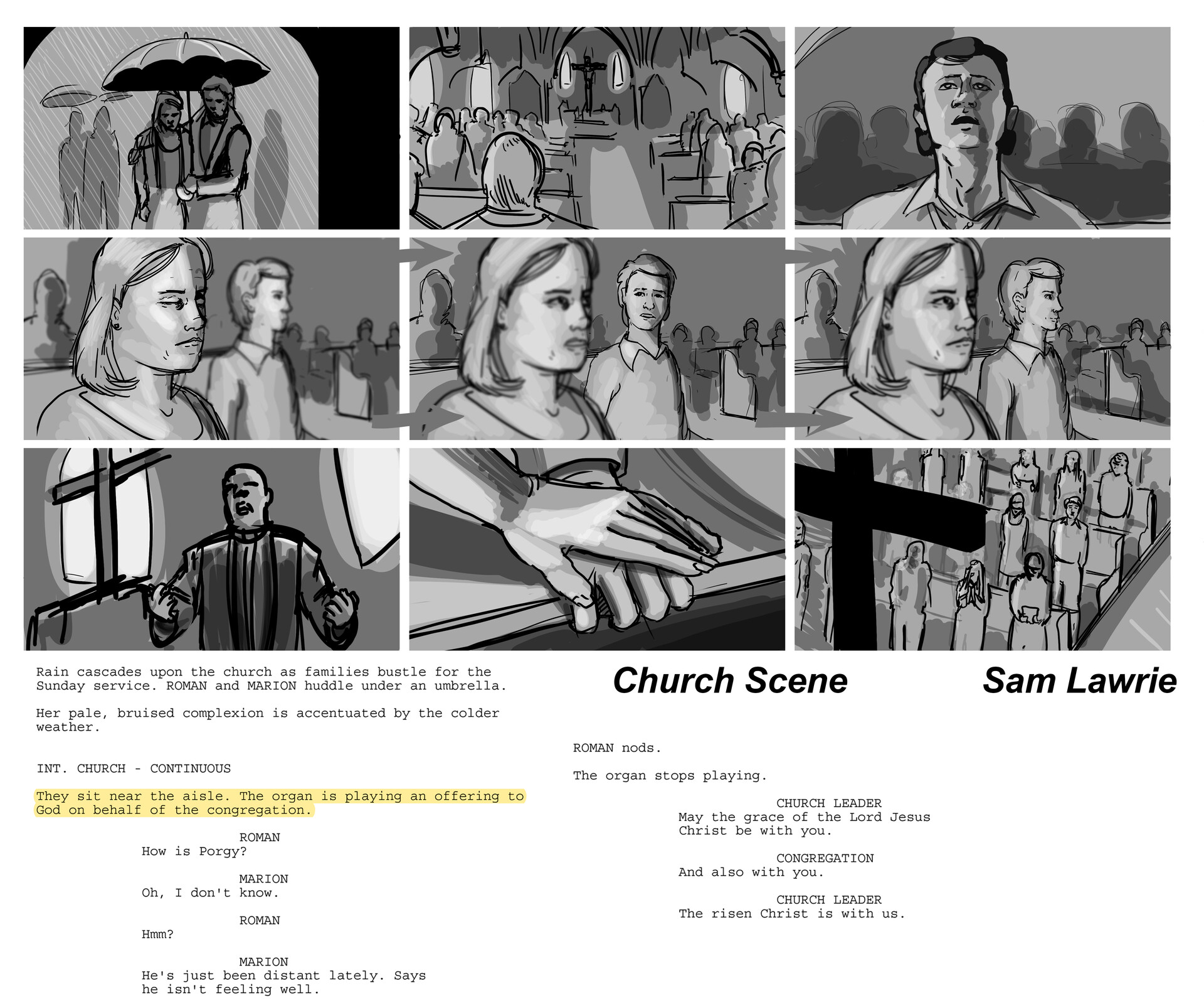 Sam Lawrie - Pulp By Rind - Short Film Storyboards/Concept Art