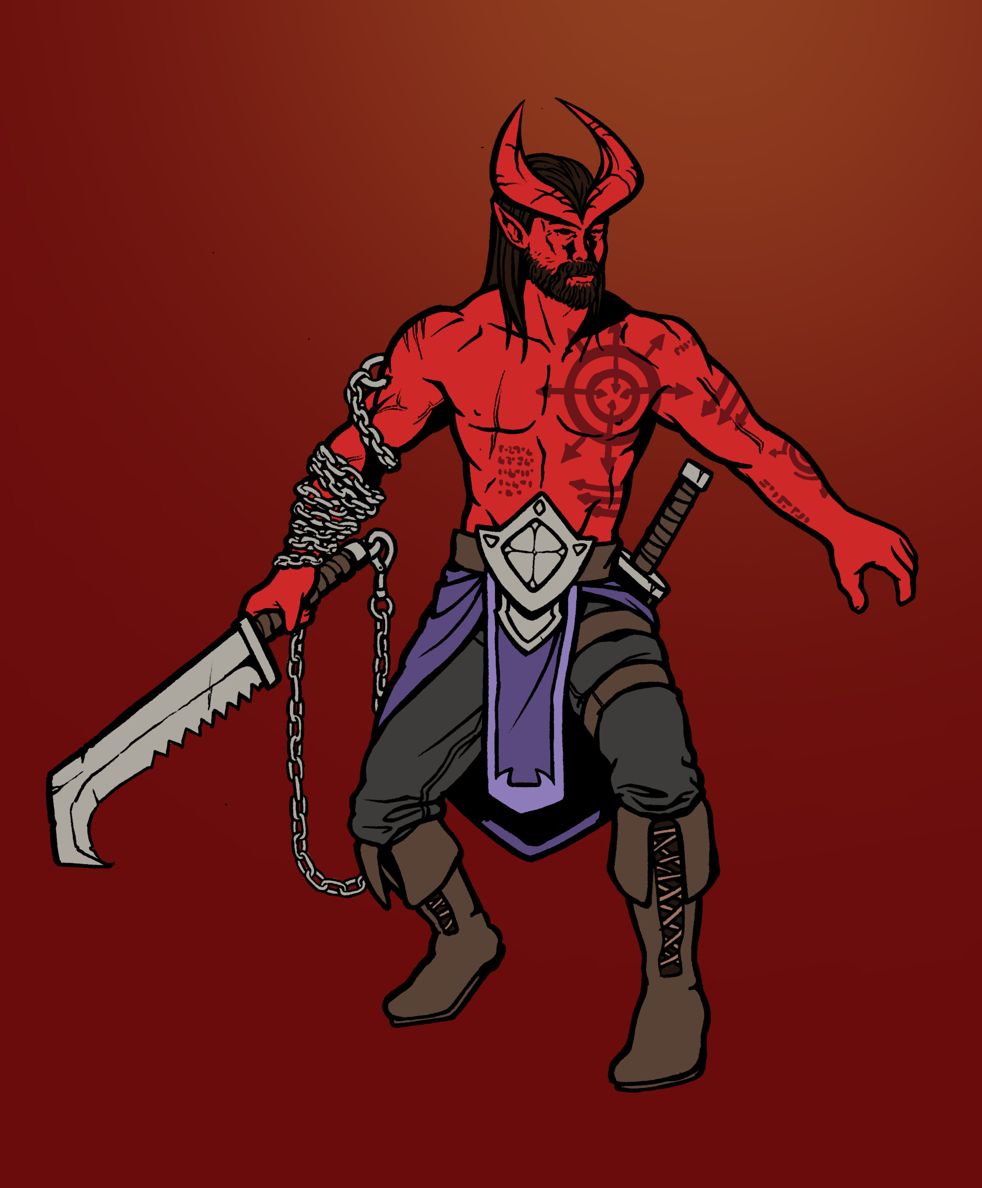 Male Tiefling Barbarian